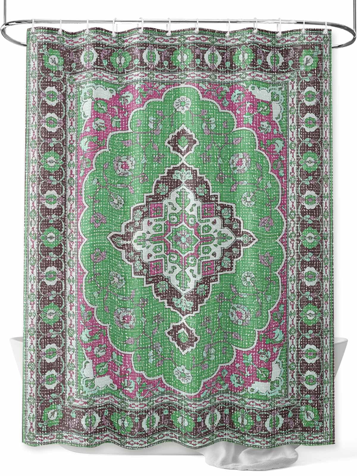 Shower Curtain Boho Flower Bathroom Curtains with Hooks, Waterproof ...