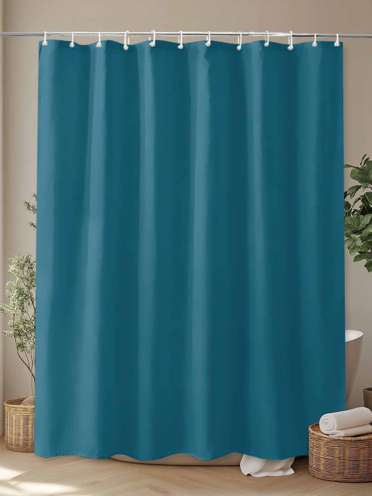 Dark Teal Shower Curtainnull