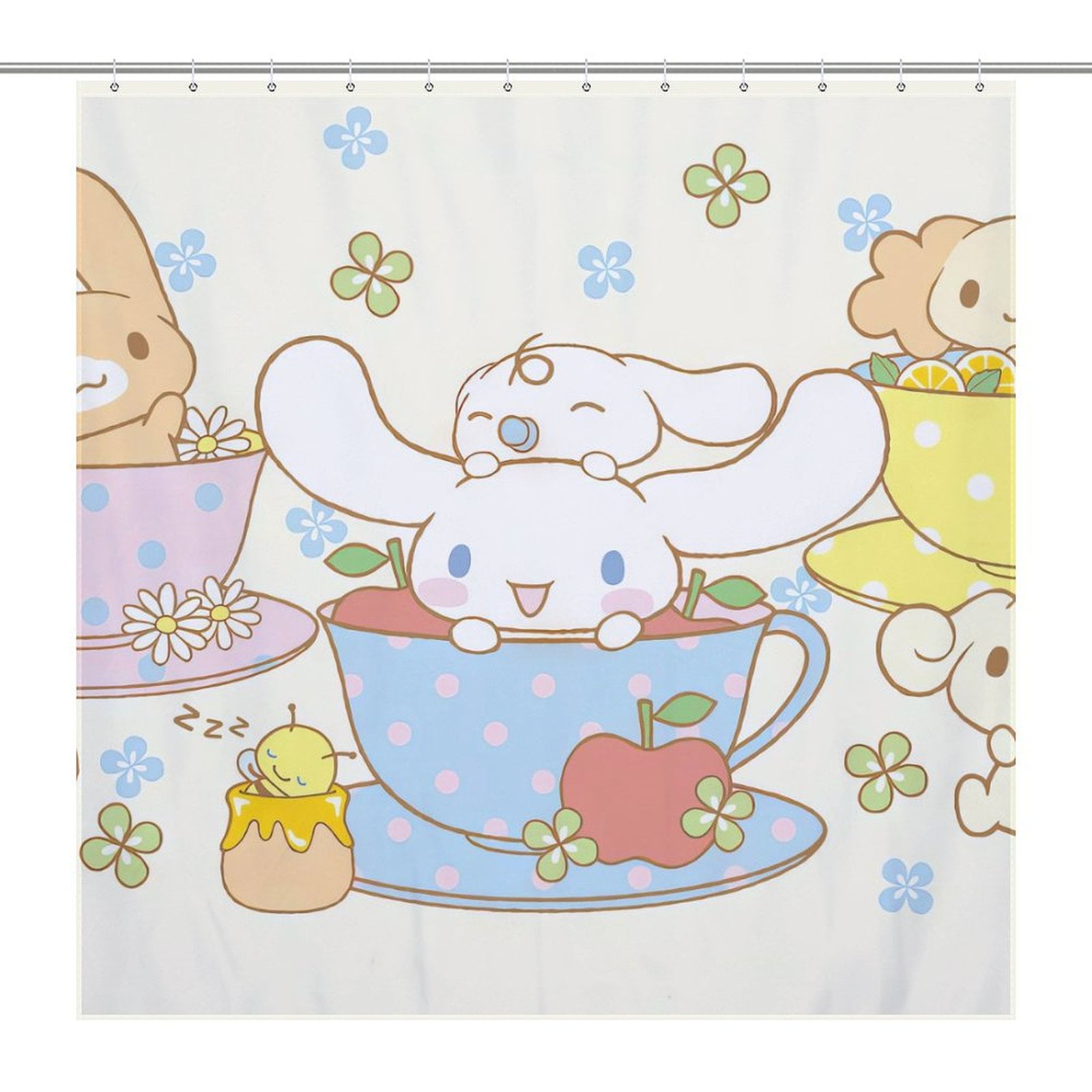 Shower Curtain Hello-kitty Watercolor Cartoon Bath Curtain Cute Cartoon ...
