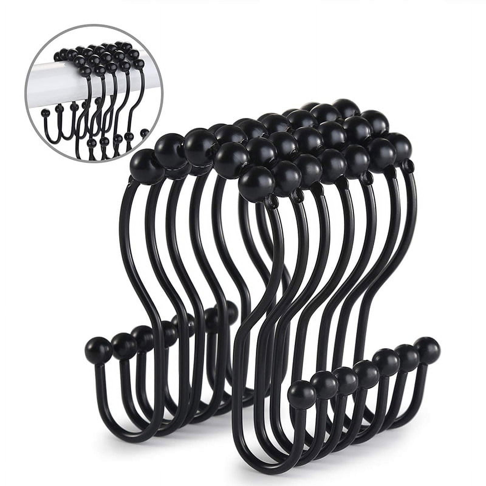 Walmart 12 Pcs Black Shower Curtain Hooks, Rust-Resistant Stainless ...