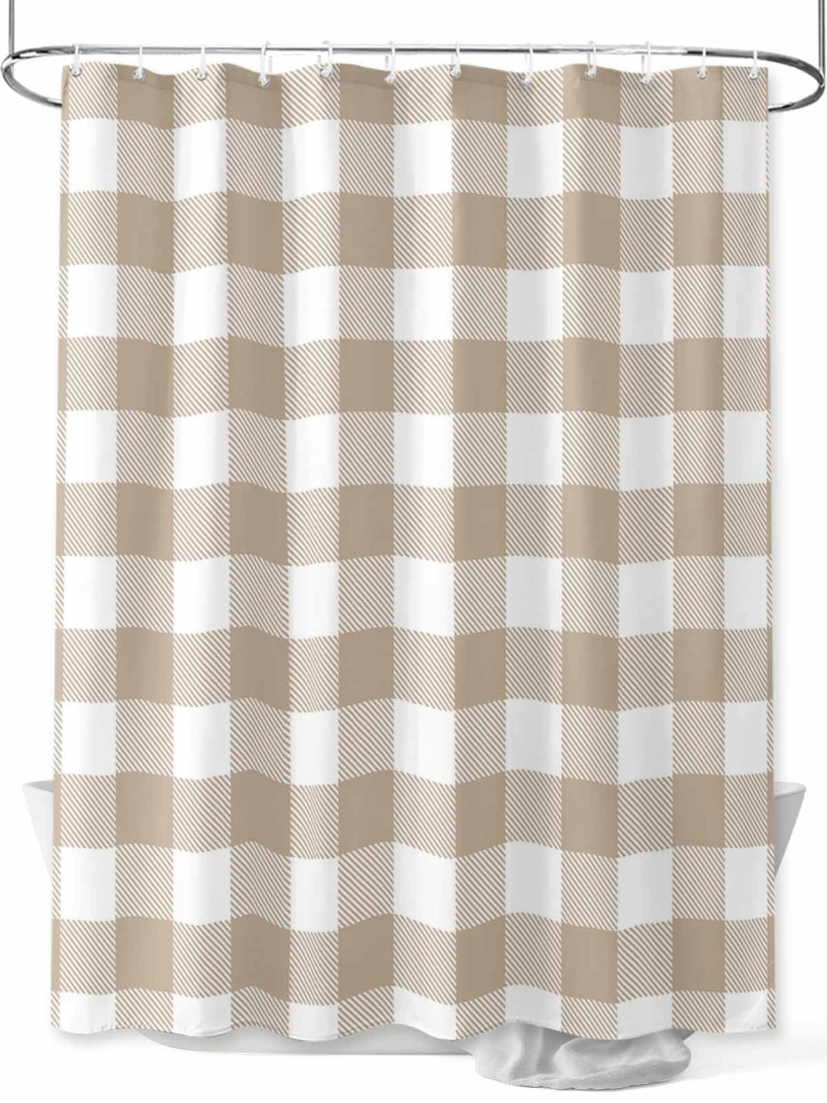 Shower Curtain Khaki Buffalo Check Plaid Shower Curtains for Bathroom ...