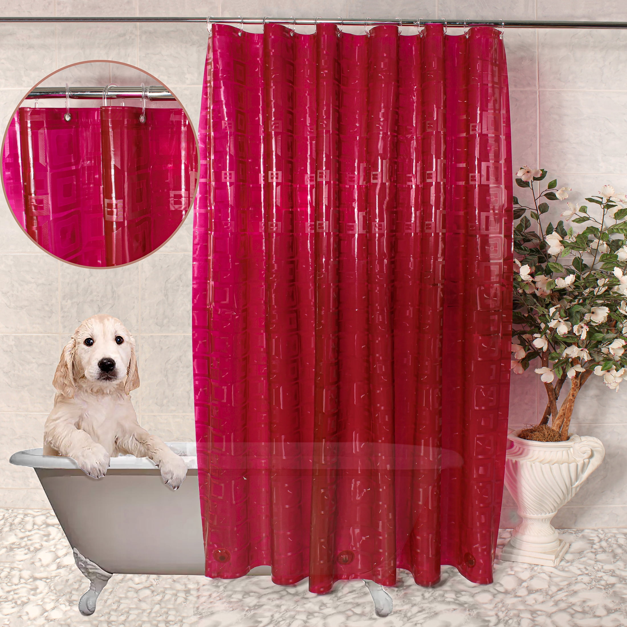 Shower Curtain Liner 3D Semi Transparent Heavy 8G Thick PEVA Waterproof ...