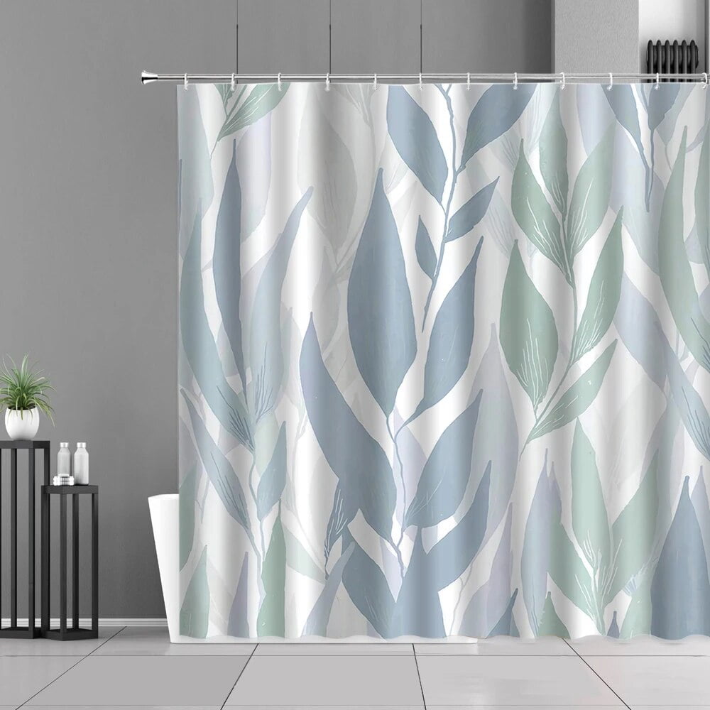 Shower Curtain Plant Hand Drawn Woods Abstract Star Seamless Pattern ...