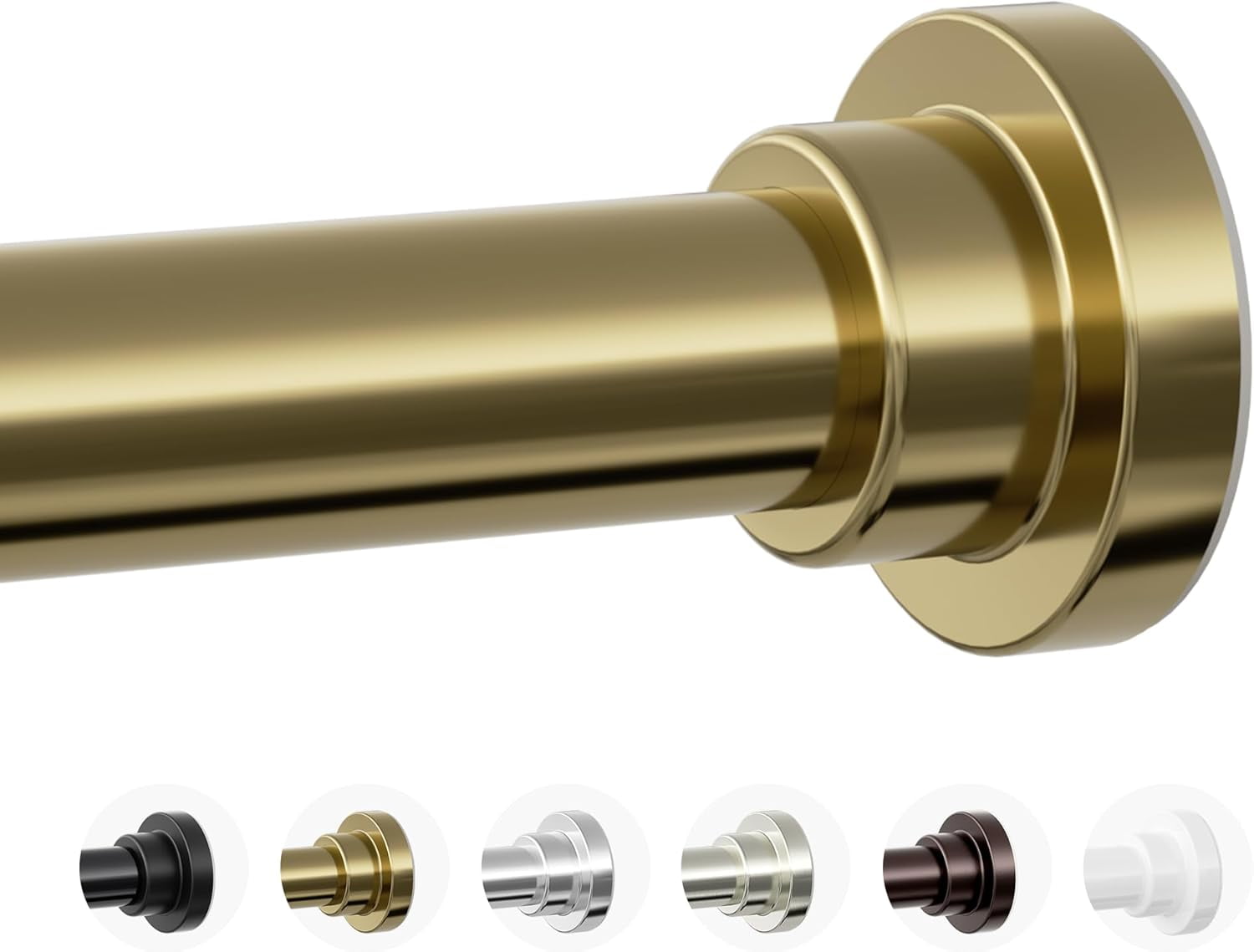 Shower Curtain Rod, 1" Diameter Heavy Duty Tension Shower Rod, Non Slip ...