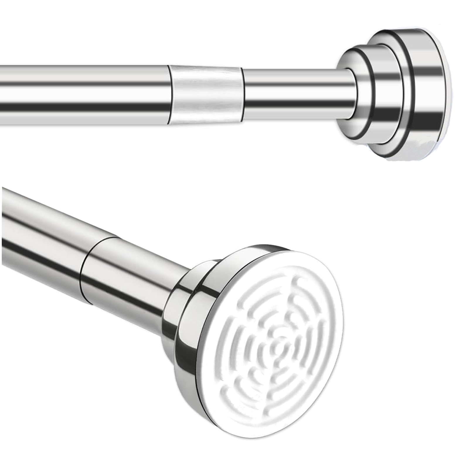 Steel Shower Curtain Tension Rod in Bone - Walmart.com