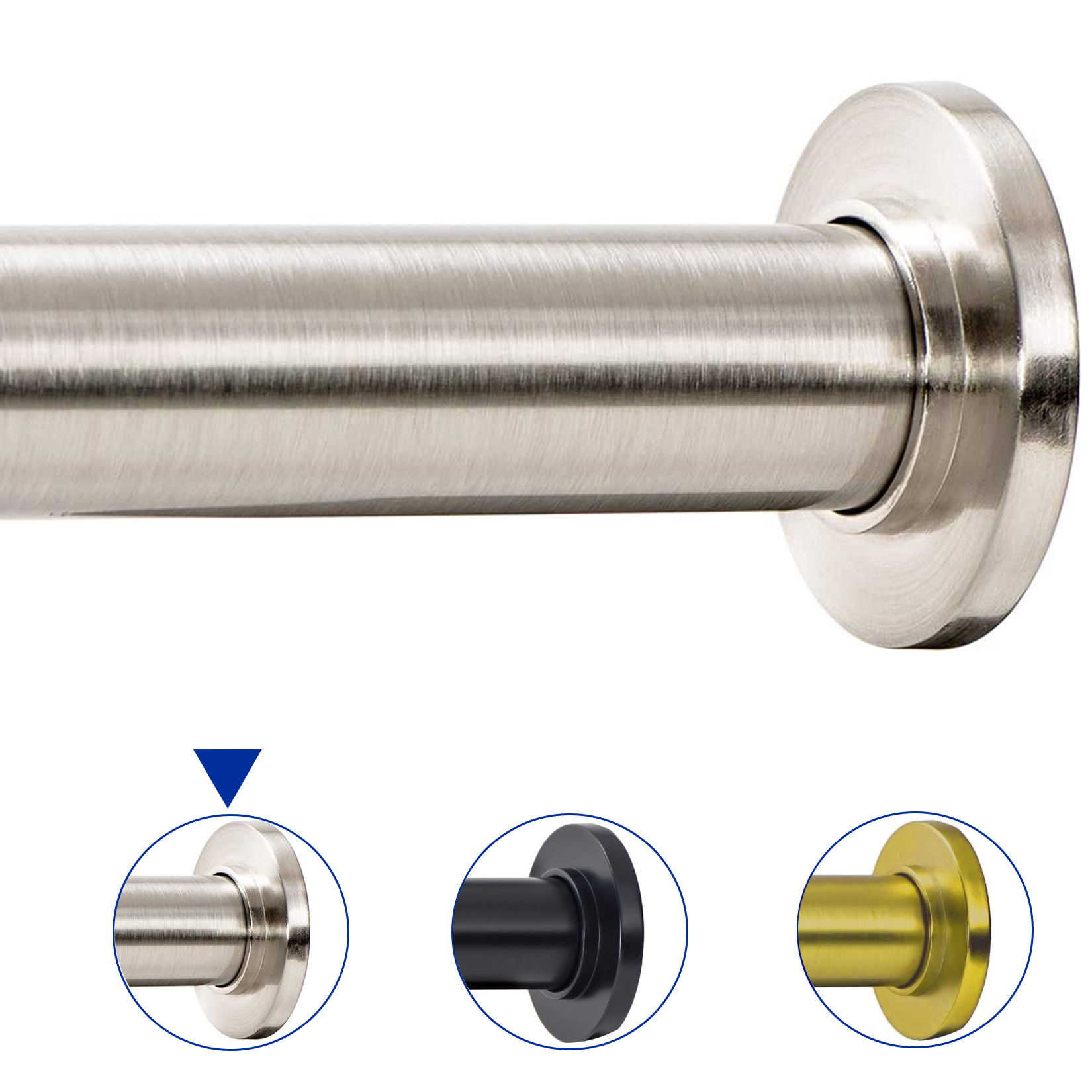 Better Homes & Gardens 43" - 72" No Rust Aluminum Deco Shower Curtain ...