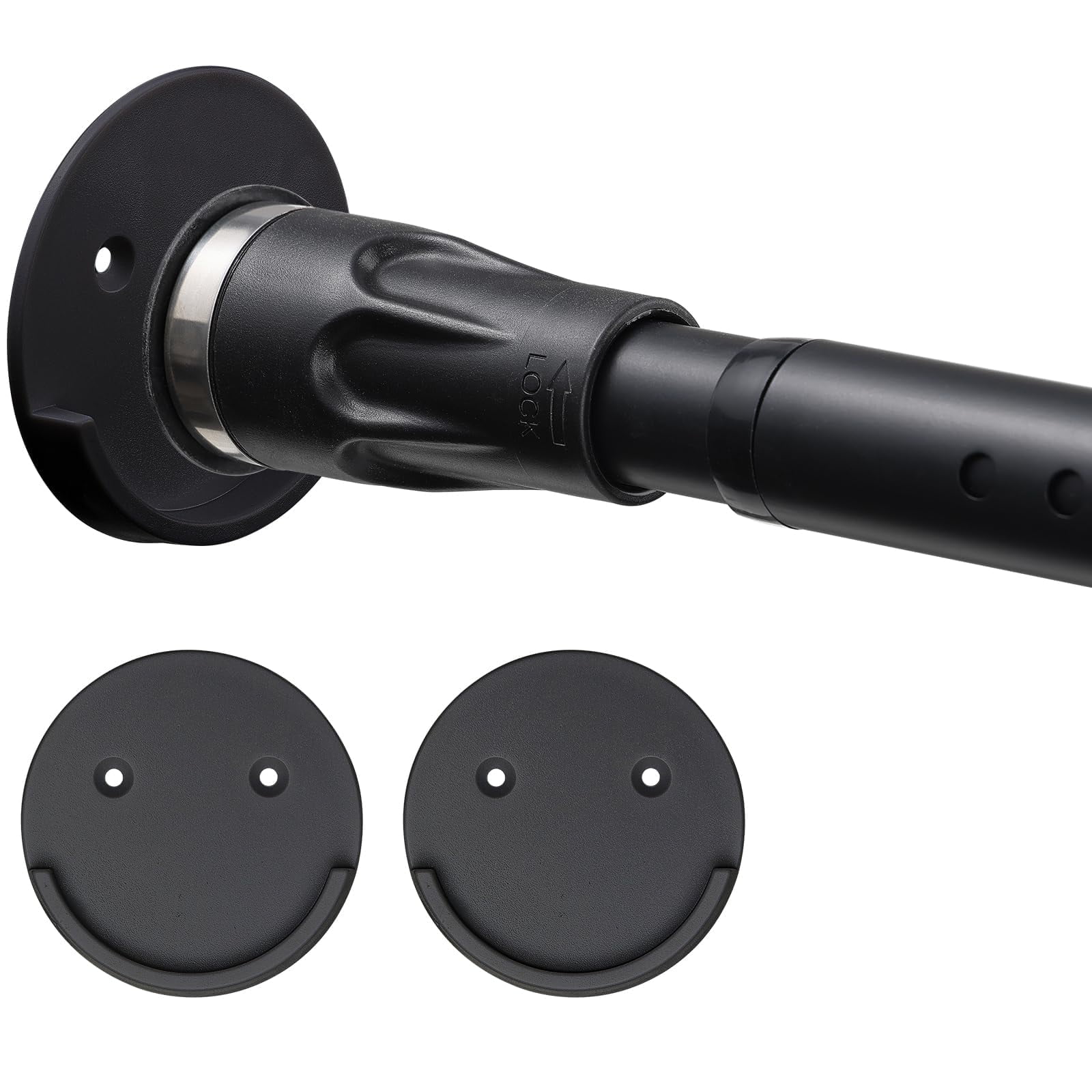 Extra Tension Shower Curtain Rod With Holders, 42 to 115 inch Tension ...