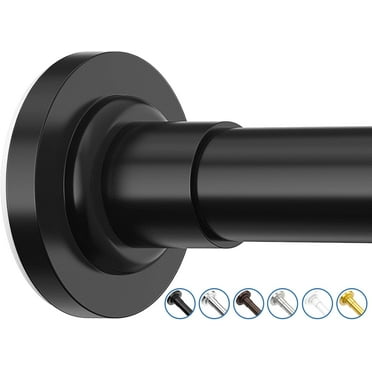 BloomFlower Adjustable Black Shower Curtain Rod, 43''-72'', Rust ...