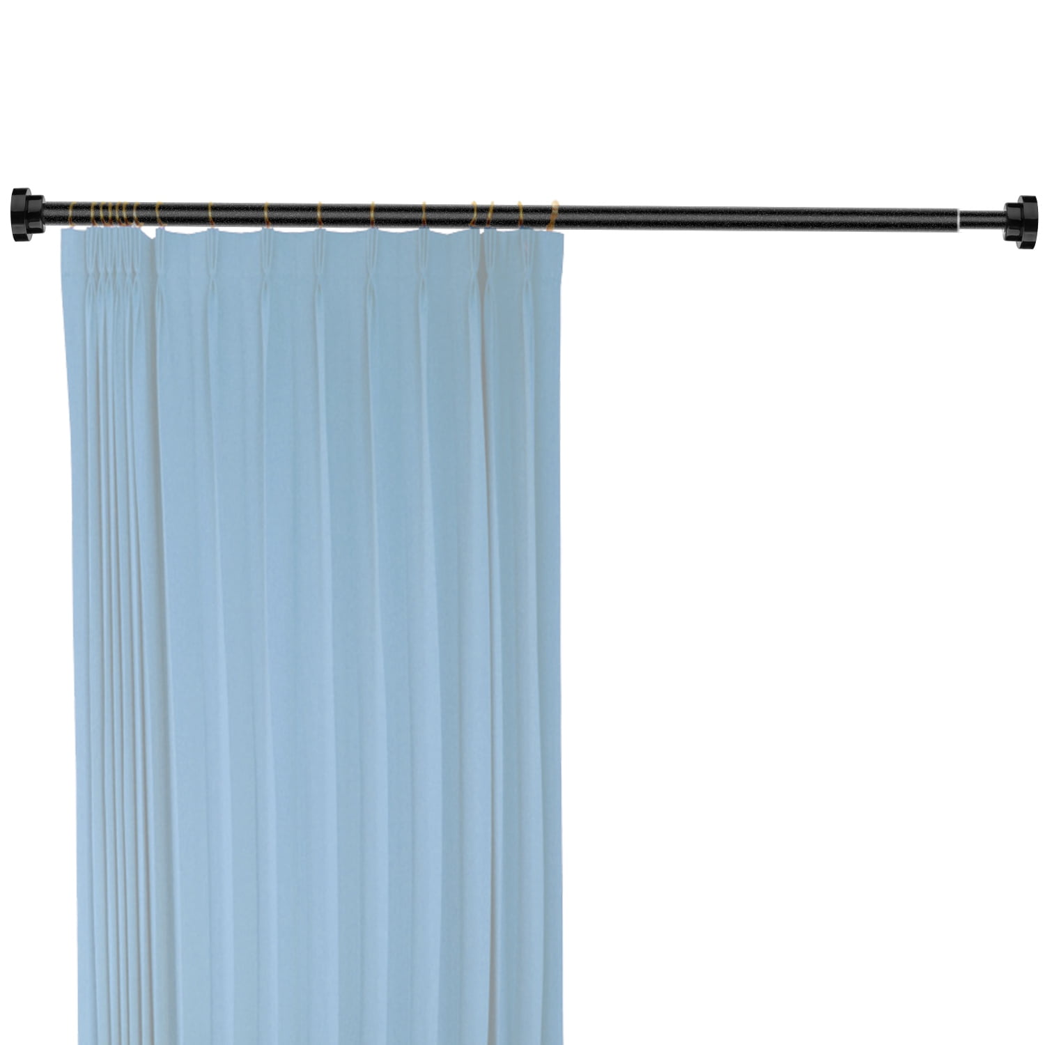 Shower Curtain Rod Black TeqHome 39.4in Spring Tension Shower Rods No ...