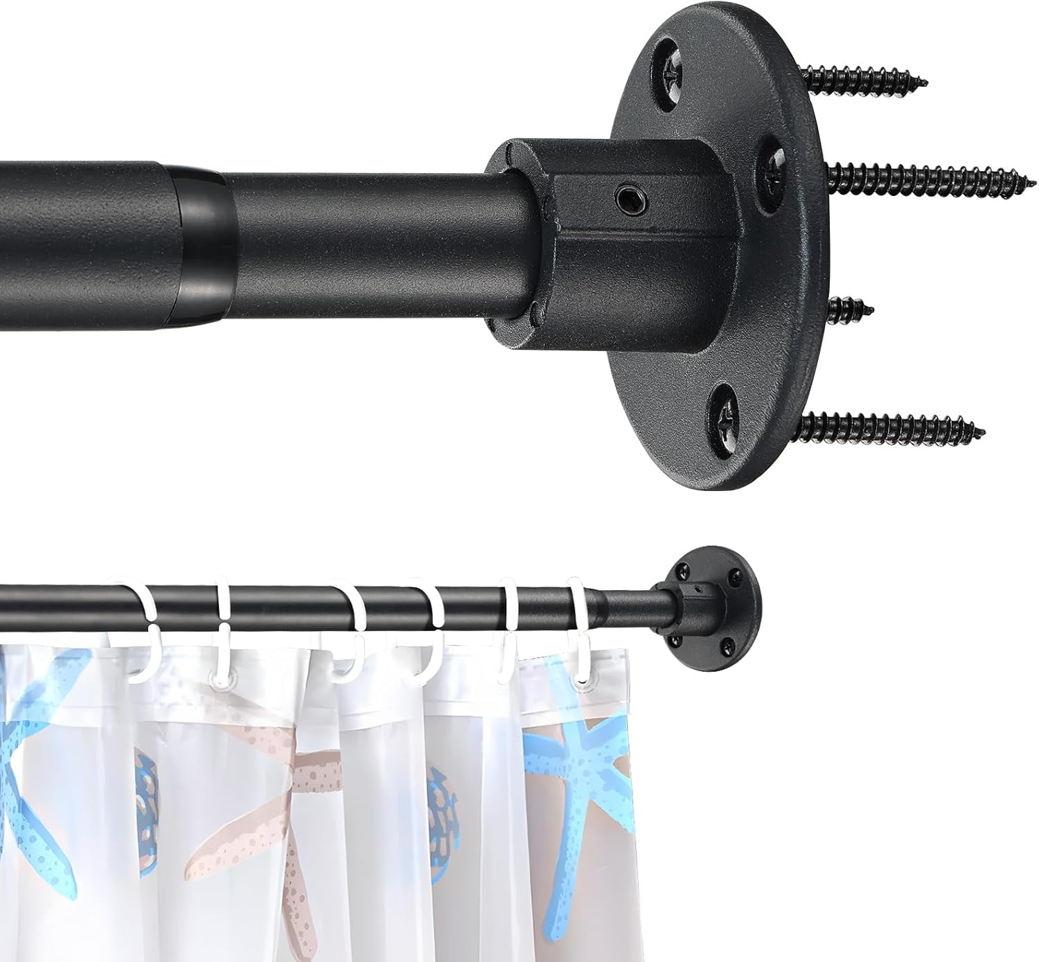 Shower Curtain Rod, Closet Rod15-25 Inch，Adjustable Heavy Duty Closet ...