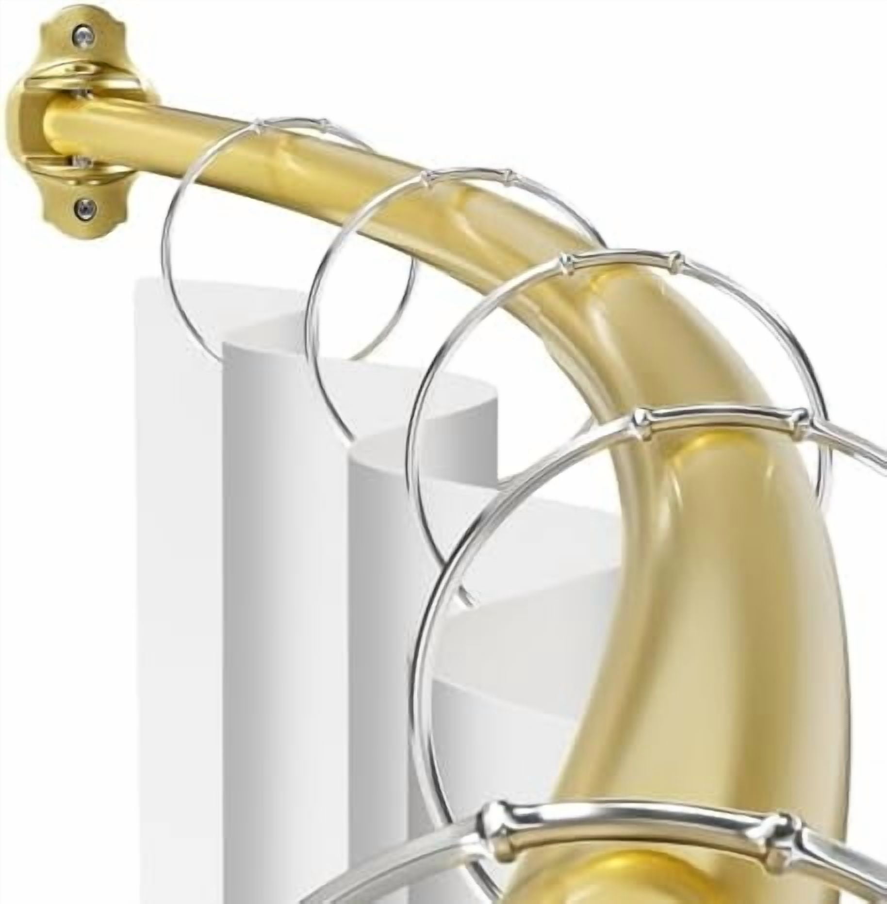 Shower Curtain Rod Curved, Adjustable 40-72 inches Extra Wide Curved ...