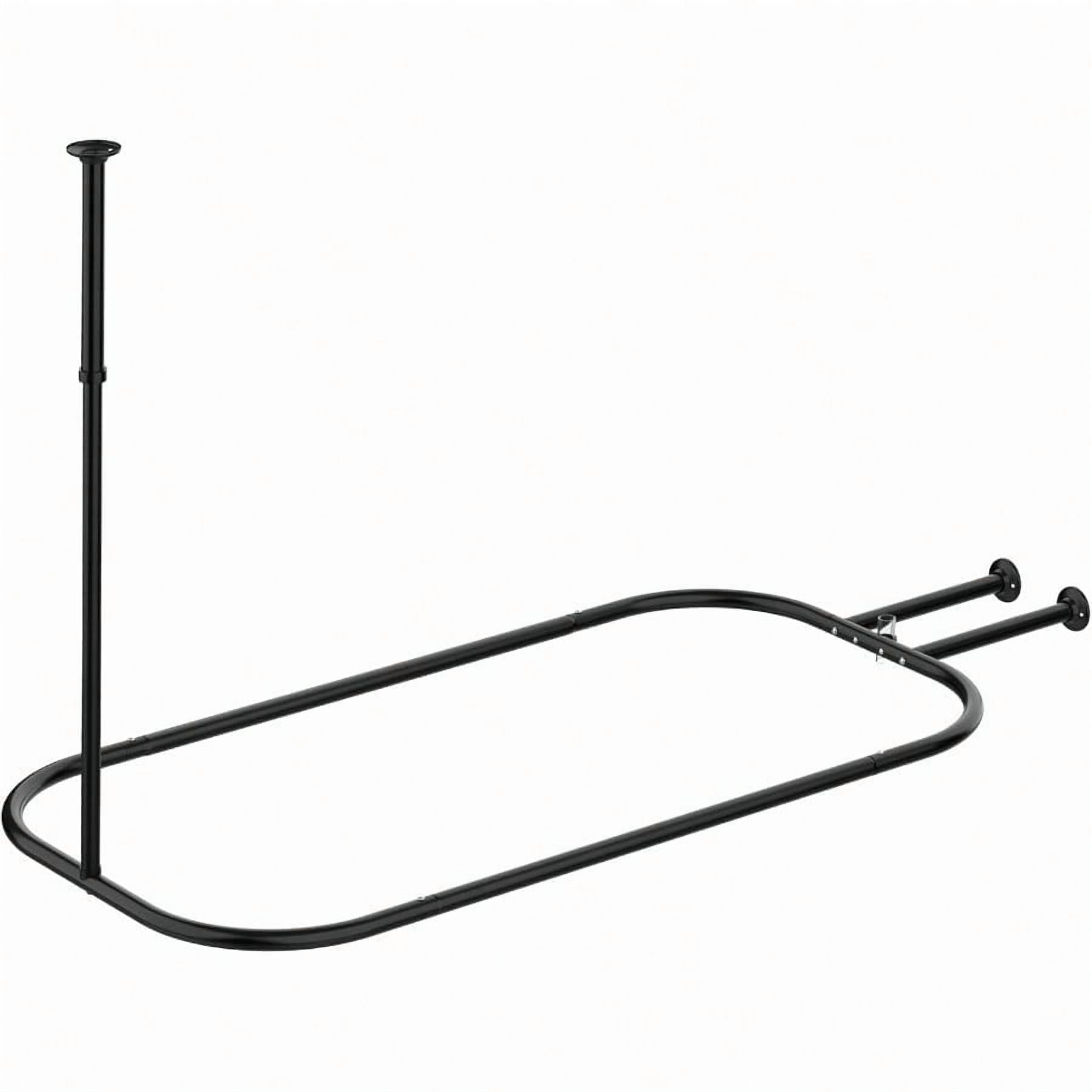 Shower Curtain Rod Hoop Square Shape Bathroom Heavy Duty No Rust Oval ...