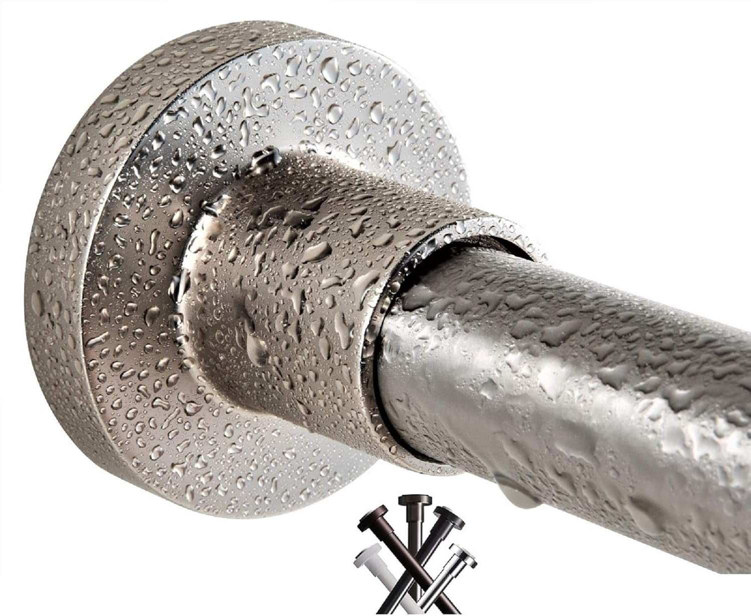 Shower Curtain Rod Matte Black, Never Rust and Non-Fall Down Spring ...