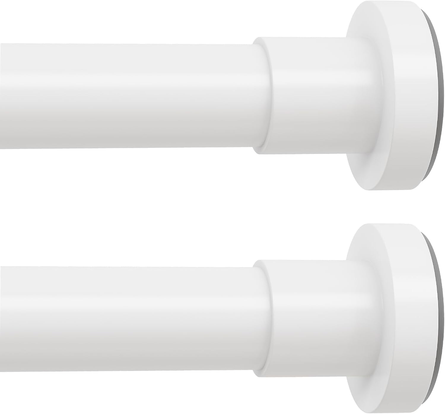 Shower Curtain Rod Spring Tension:2Pack White Shower Rods for Bathroom ...