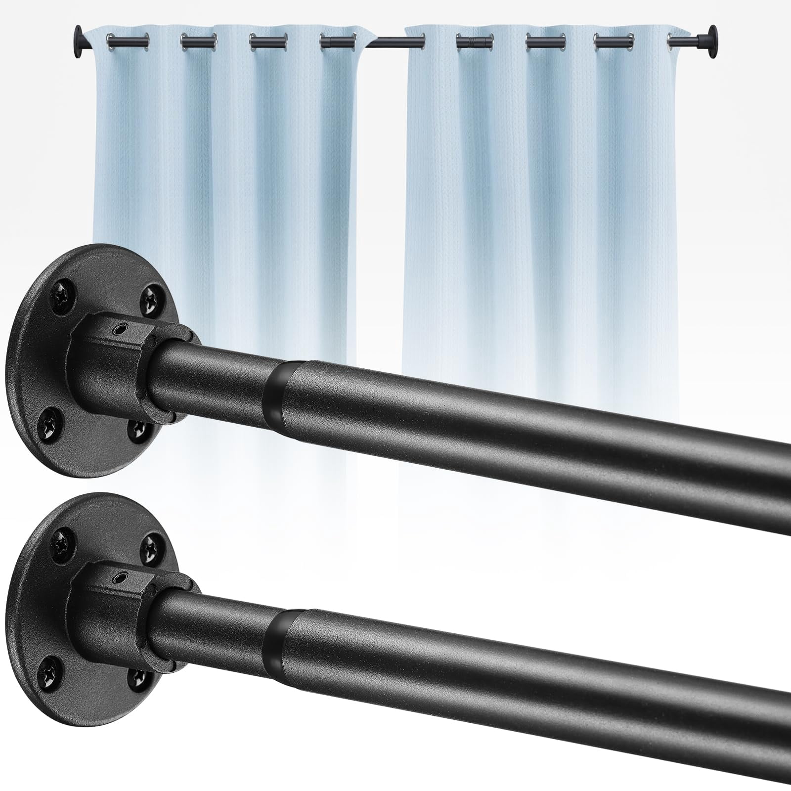 Shower Curtain Rods, 29-77inch Adjustable Shower Pole - Heavy Duty ...