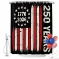 Shower Curtain Set with Hooks, Anniversary America Flag Independence ...