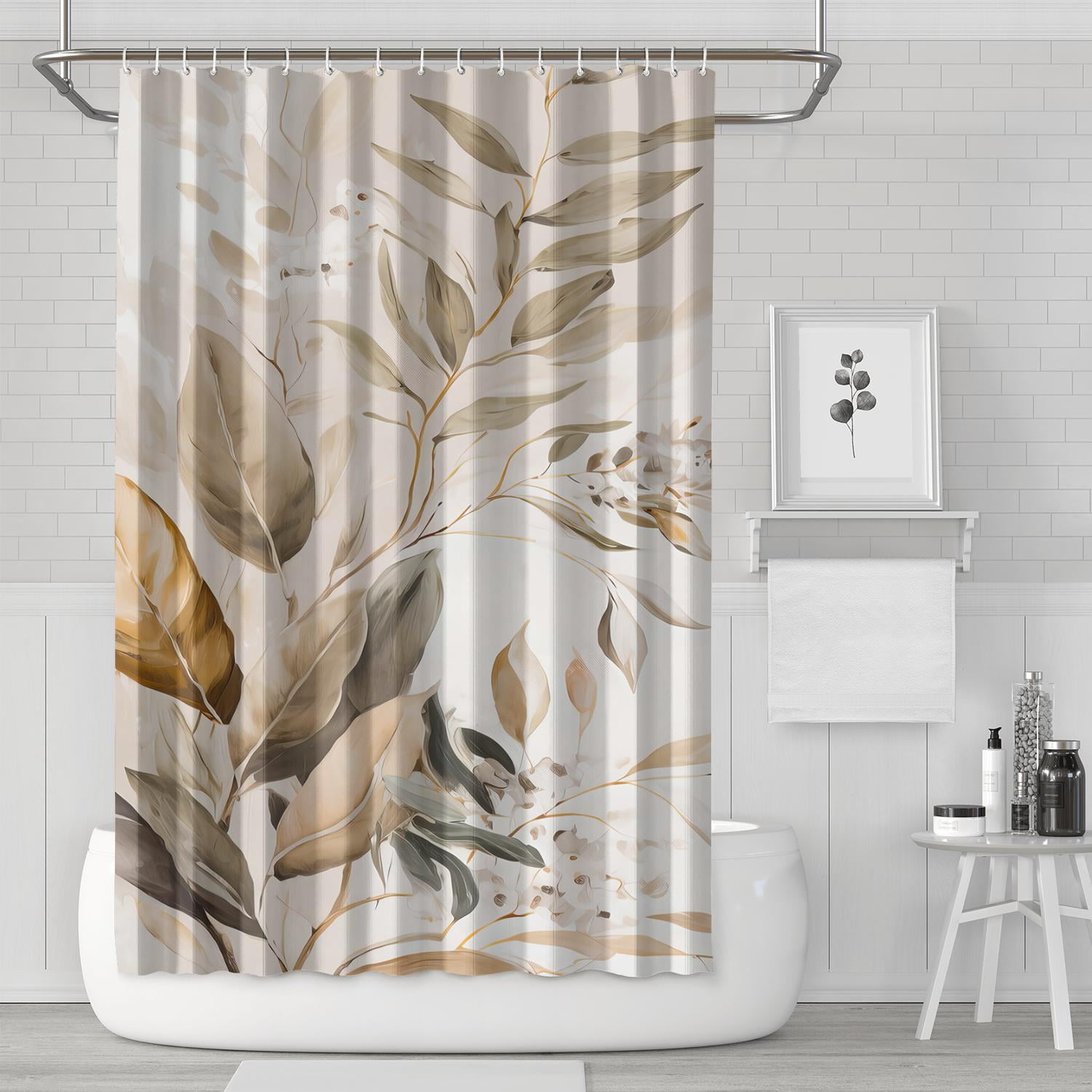 Shower Curtain Set with Snap-in,Yelllow Leaves Fall Season (2) Shower ...