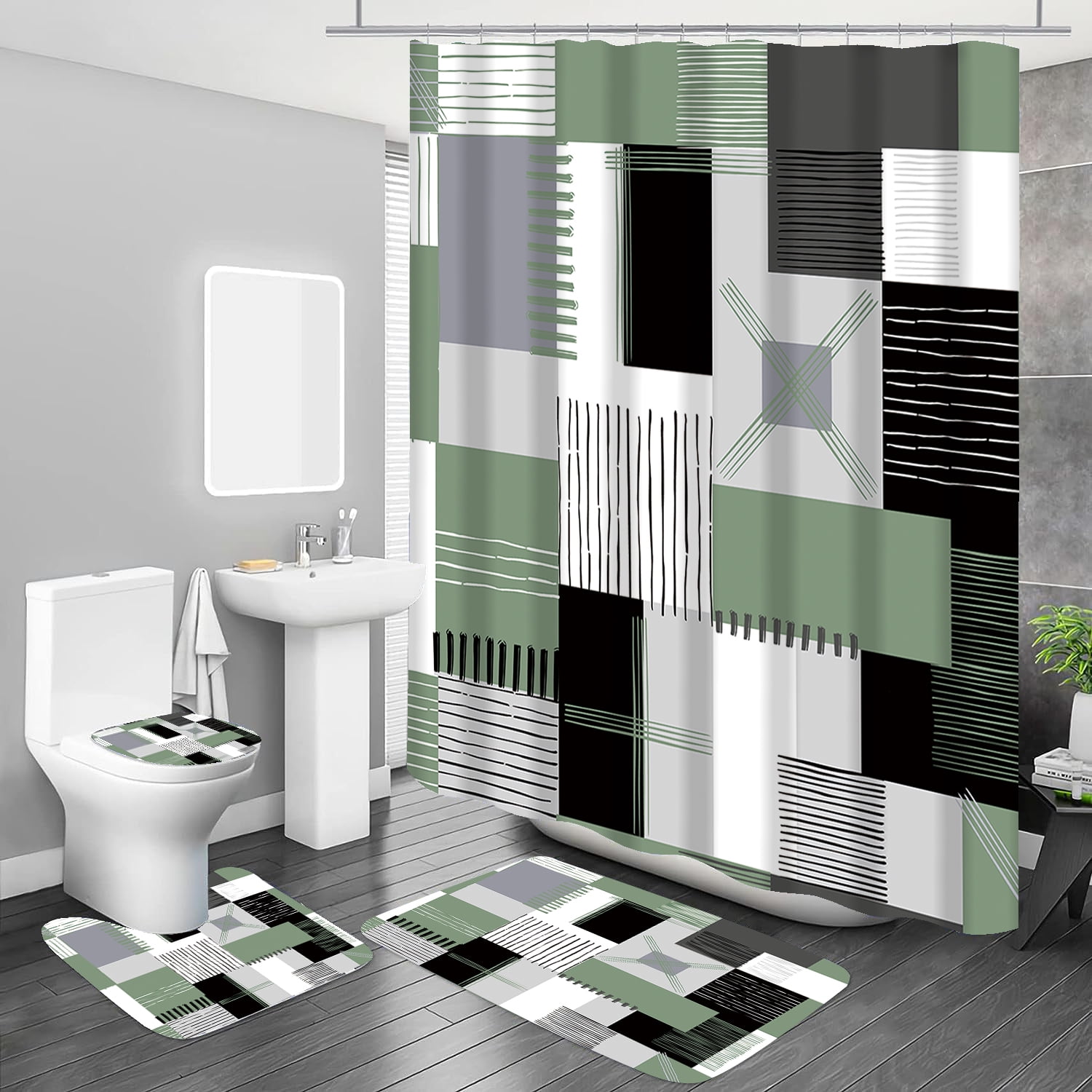 Shower Curtain Sets Bathroom Sets with Shower Curtain and Rugs ...
