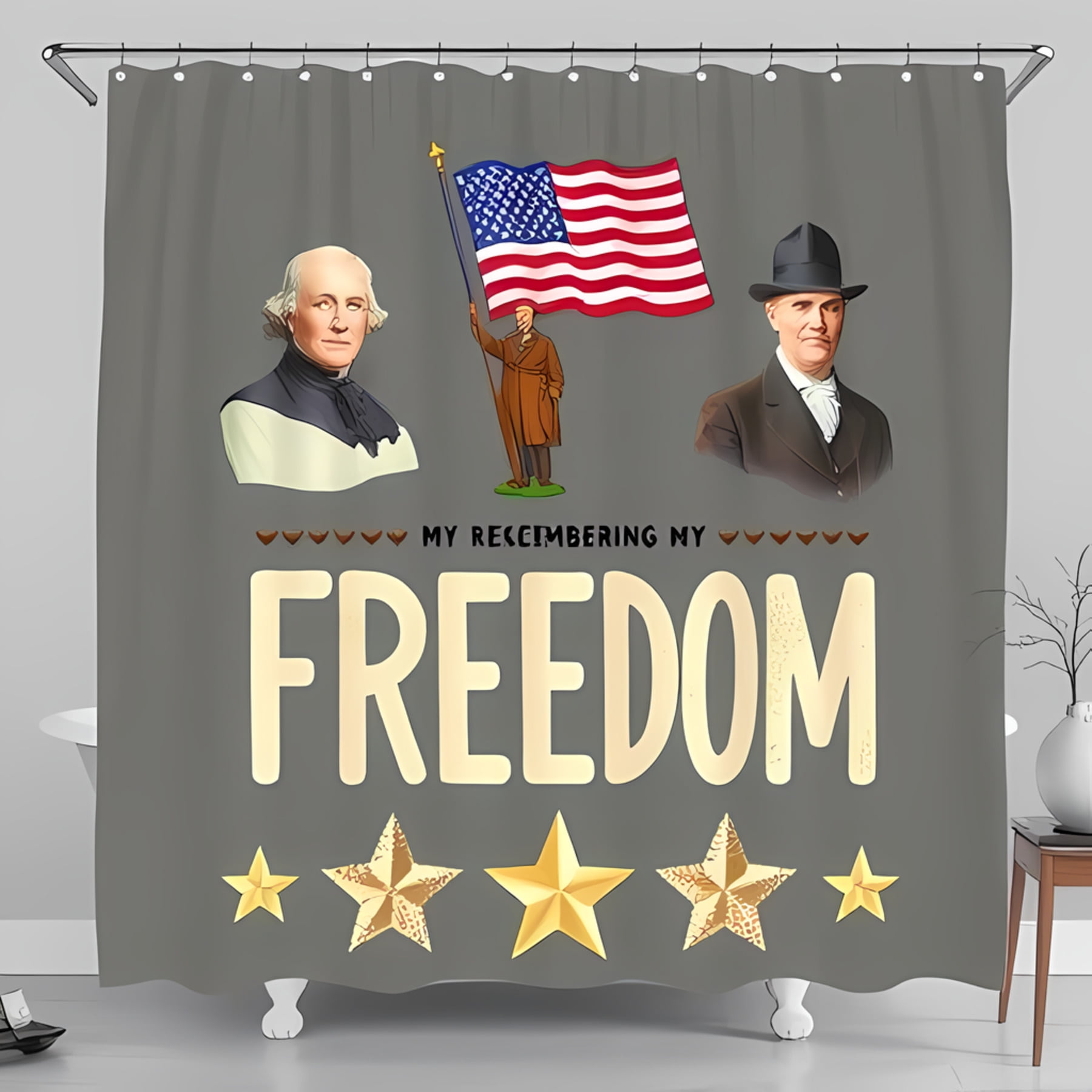 Shower Curtain Washington Portraits " My Remembering My Freedom ...