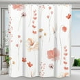 Shower Curtain Watercolor Flower Shower Curtain Sets - Spring Coral ...