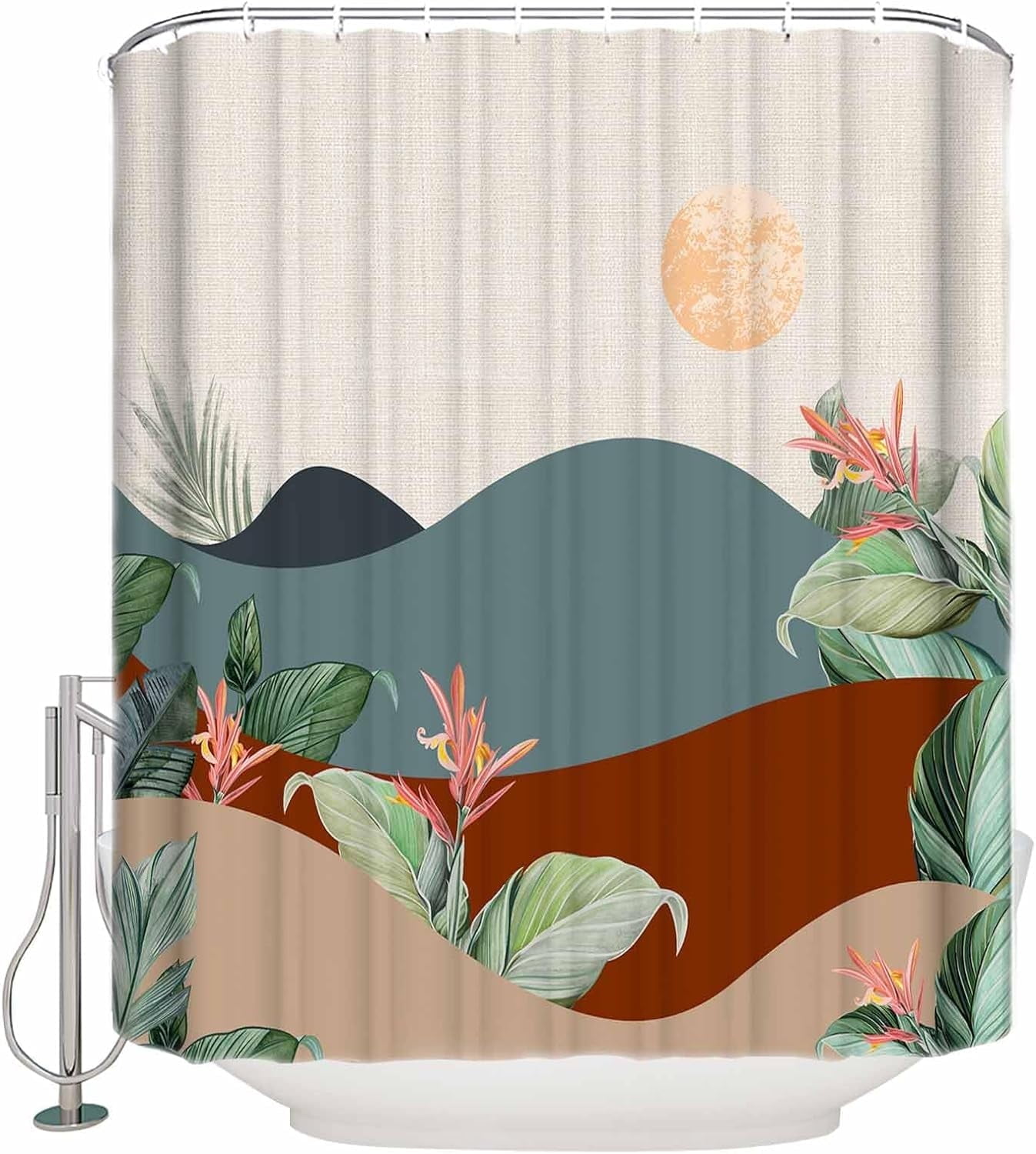 Shower Curtain Waterproof Spring Summer Shower Curtains for Bathroom ...