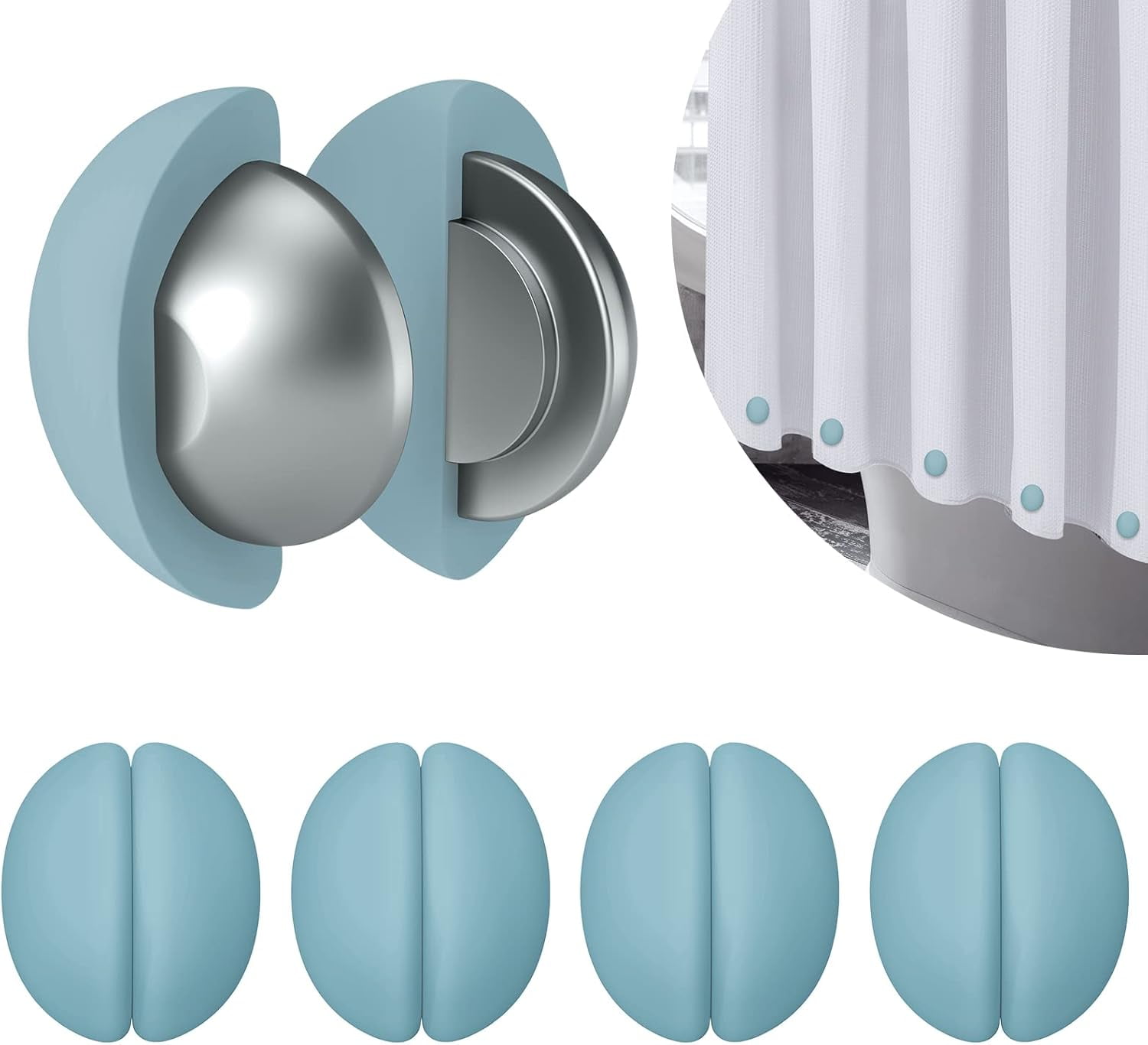 Shower Curtain Weights, Never Rust Shower Curtain Magnets, Silicone ...