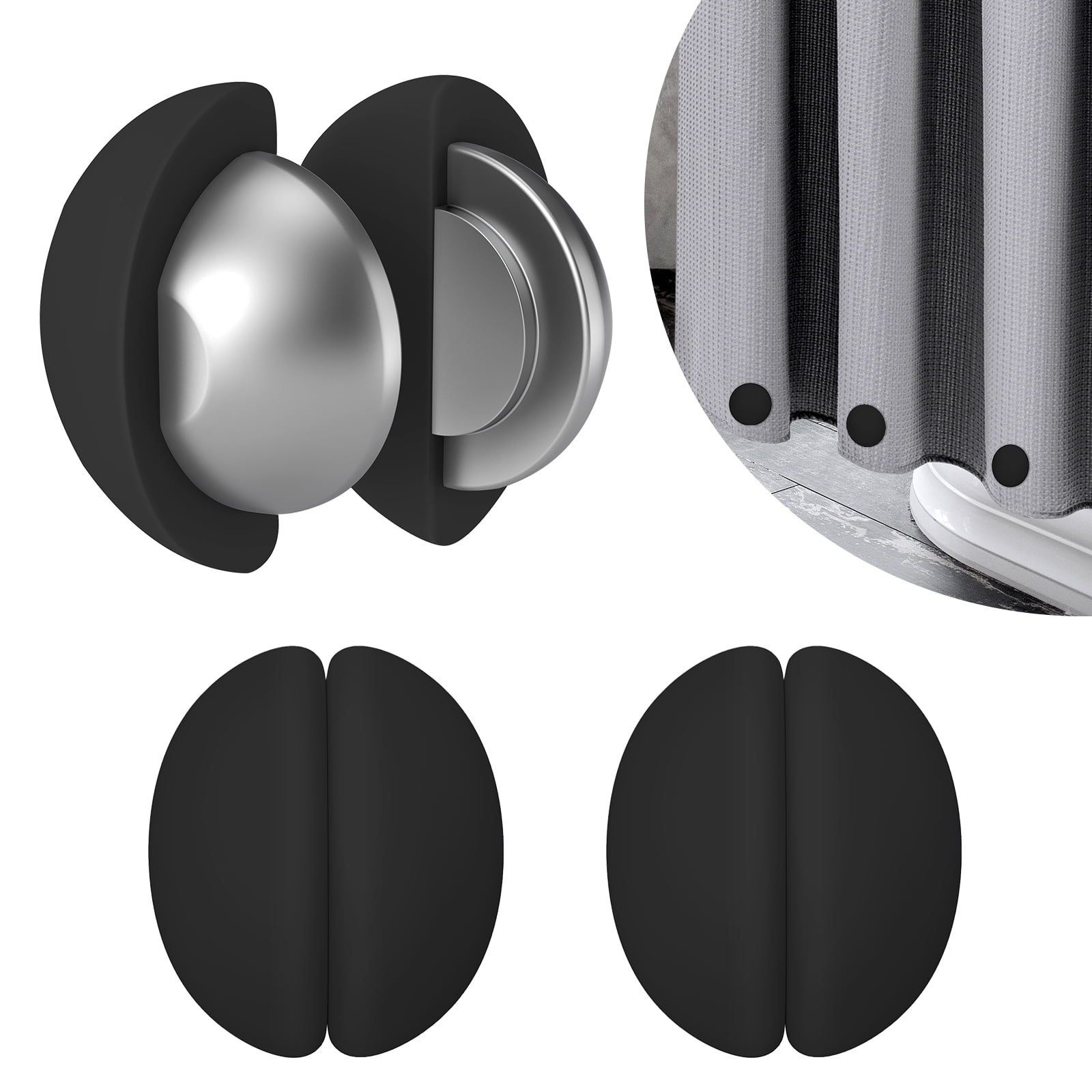 VANZAVANZU Black Shower Curtain Weights (6pcs) with Strong Silicone ...