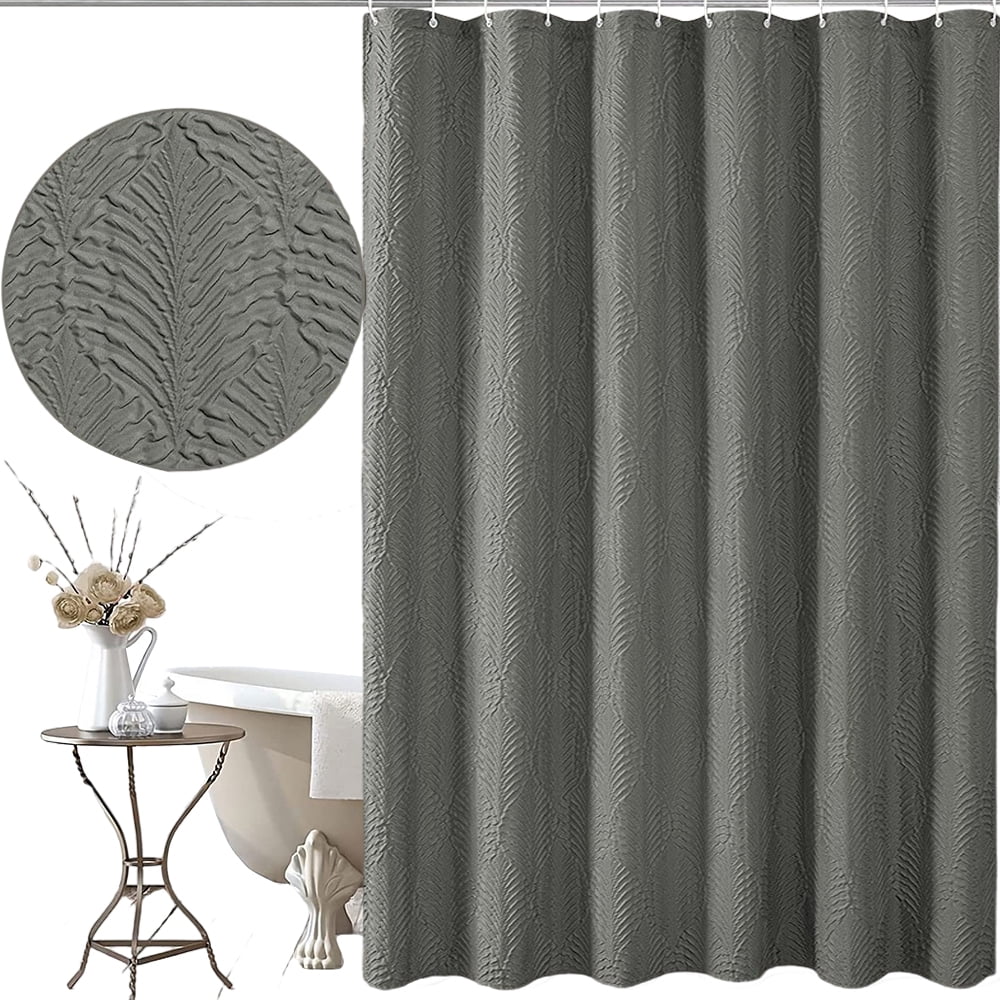 Shower Curtain for Bathroom, 3D Embossed Textured Fabric Shower Curtain ...