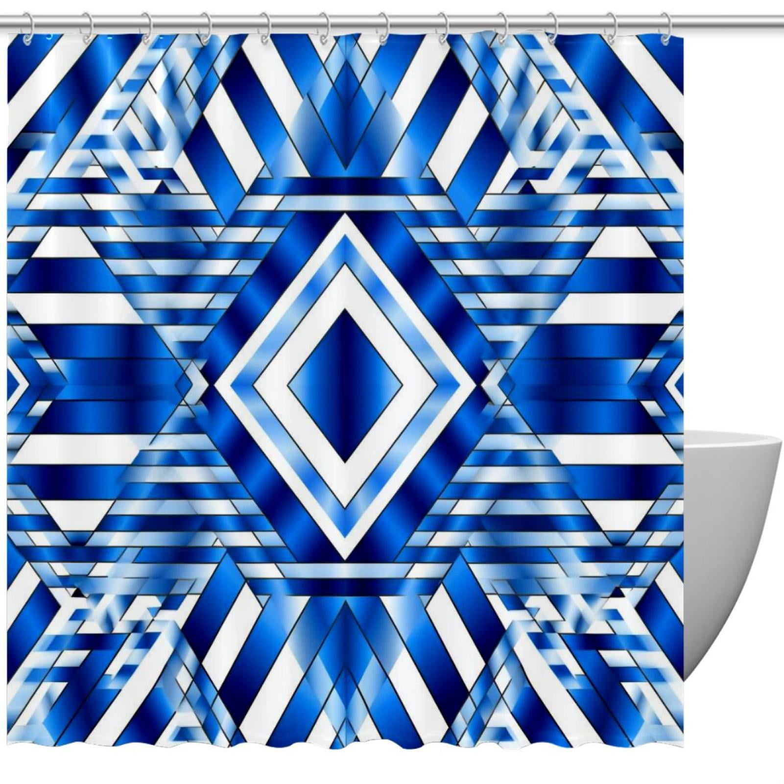 Shower Curtain for Bathroom Decor, Blue White Israel Flag Prints ...