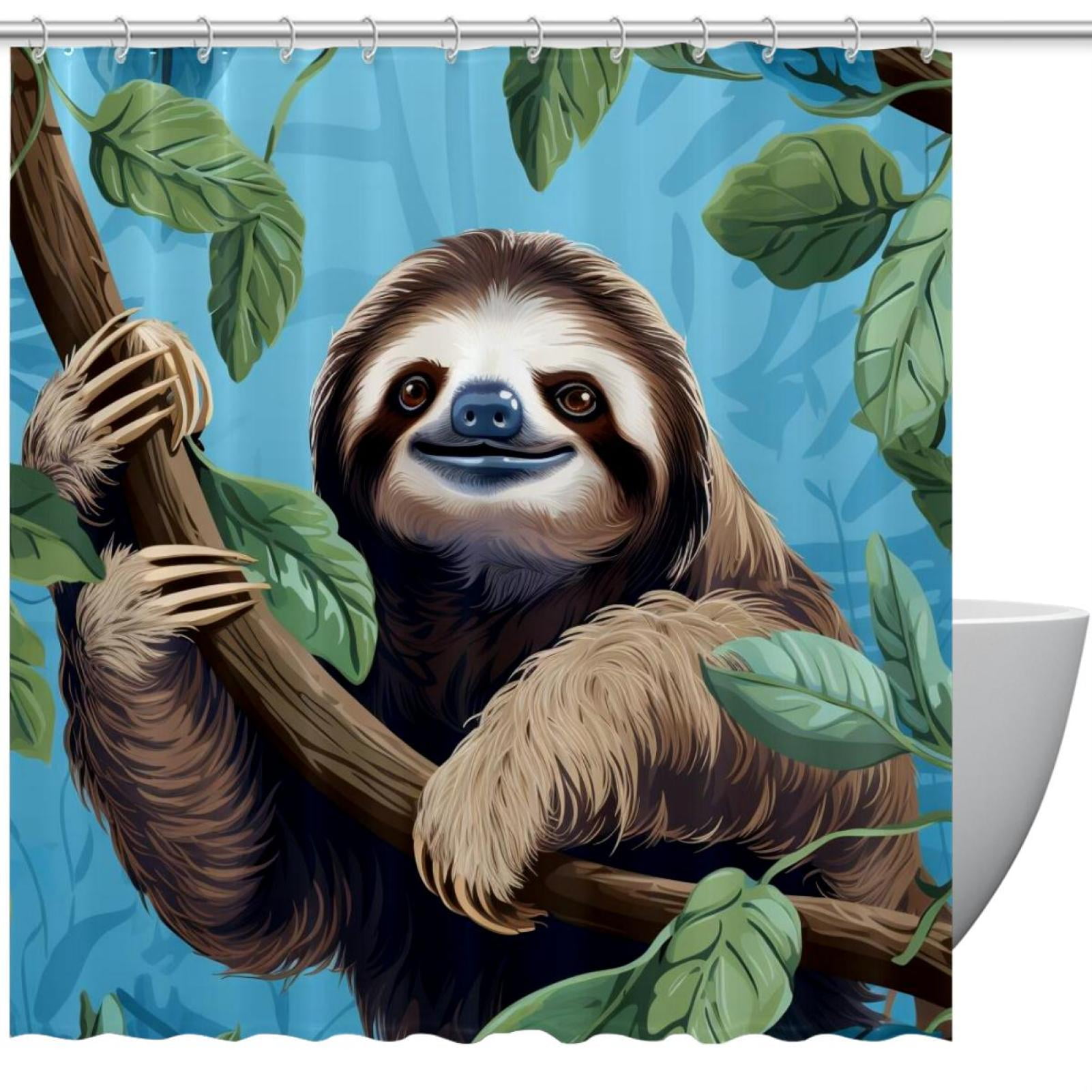 Shower Curtain for Bathroom Decor, Sloth Animal Prints Waterproof ...