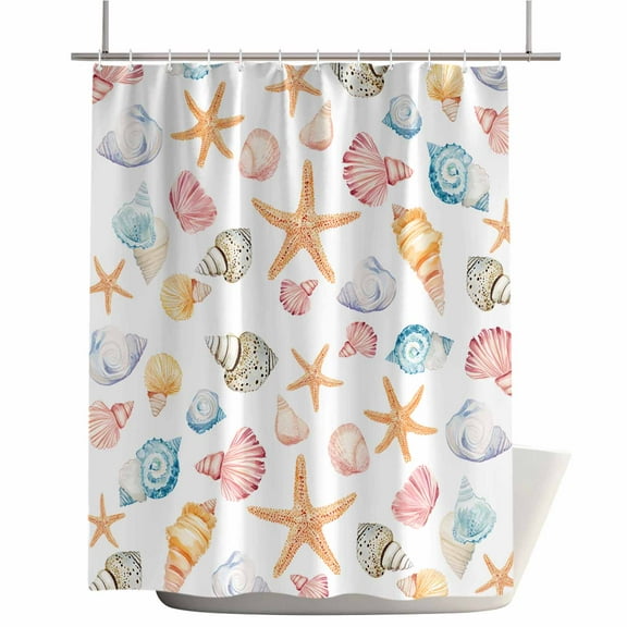 Coral Seahorse Theme Bathroom Shower Curtain Set Includes 72x72-inch ...
