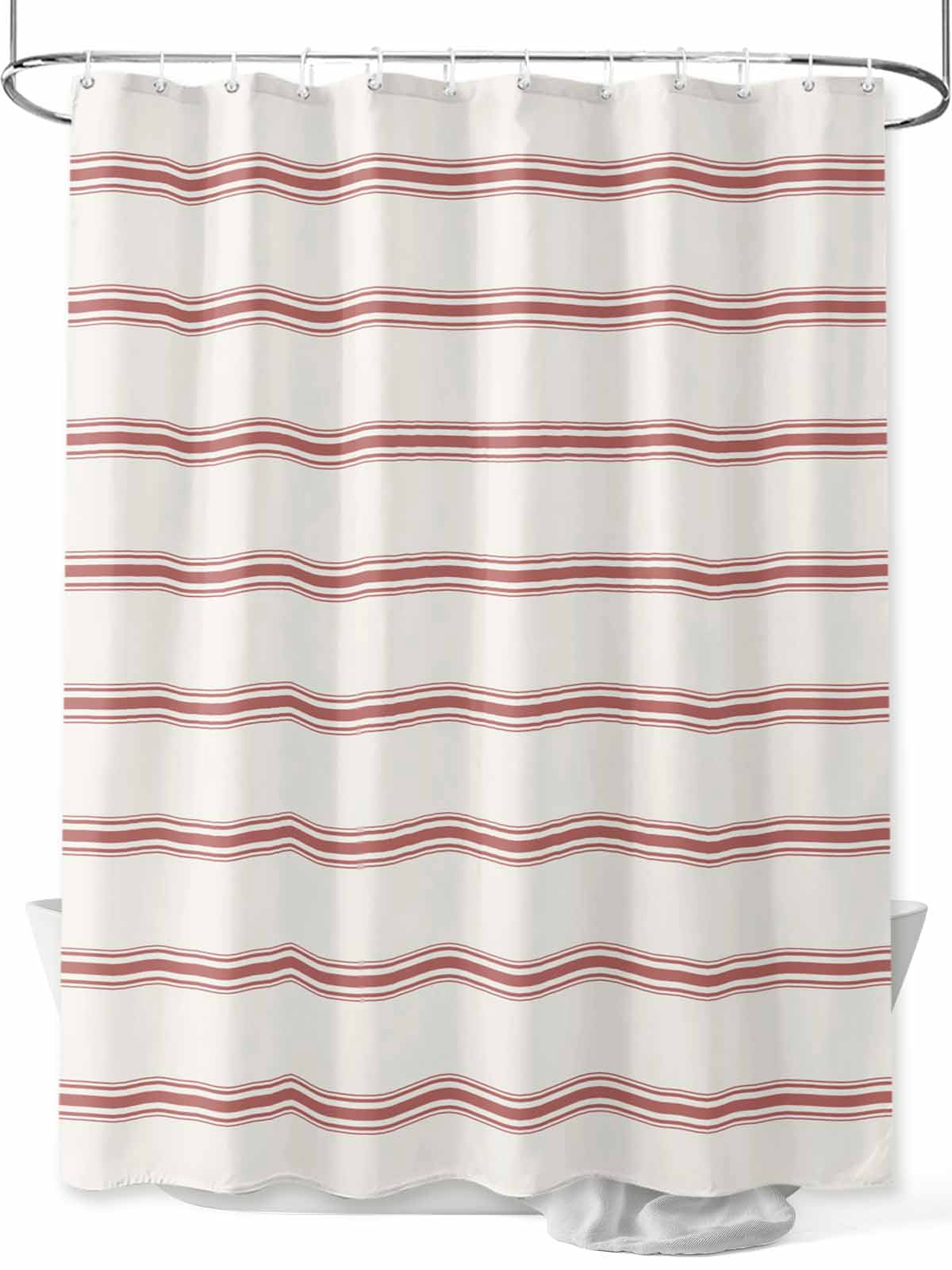 Shower Curtains for Bathroom-72"x78", Minimalist Art Red Stripe on ...