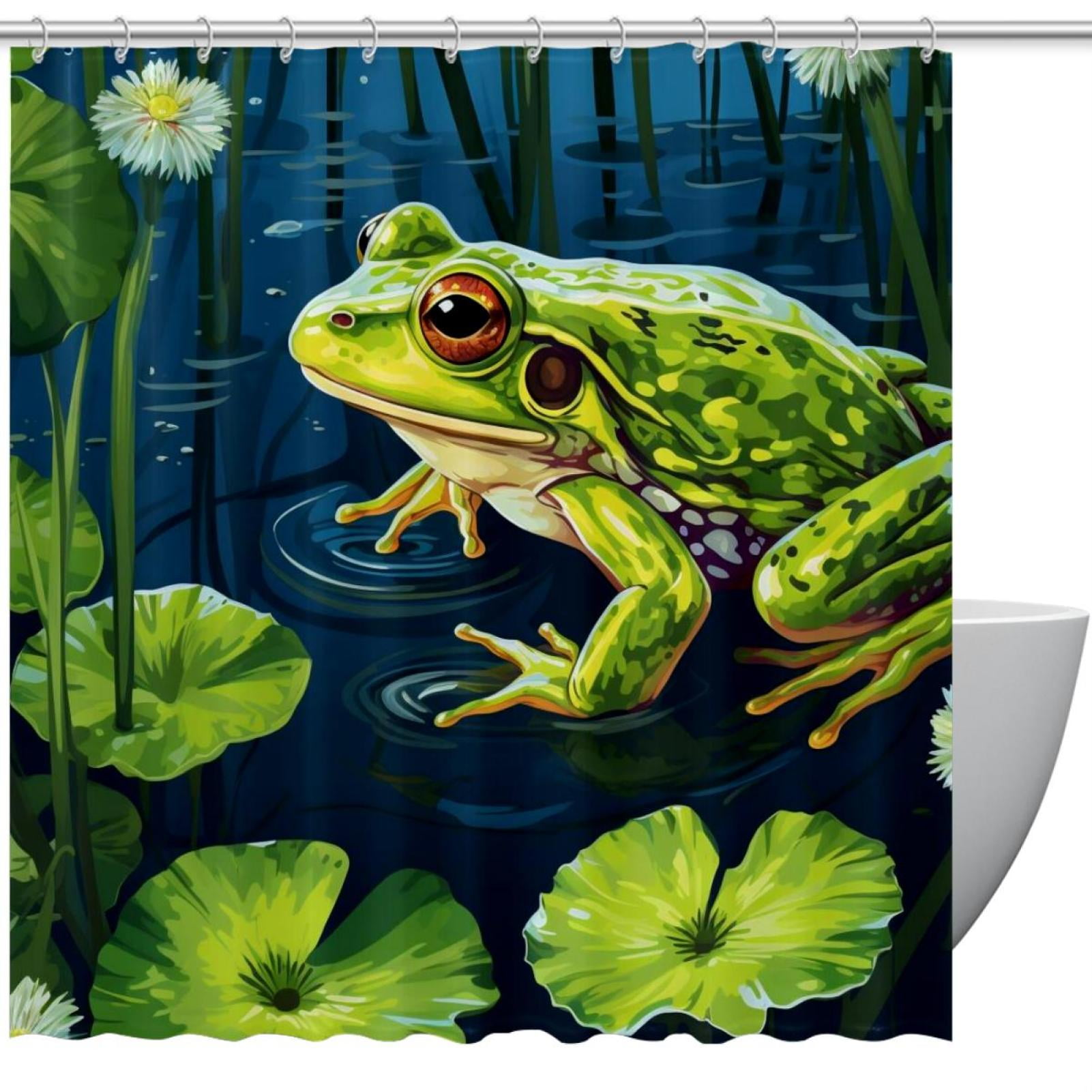 Shower Curtains Frog Waterproof Shower Curtain With Grommets And Hooks
