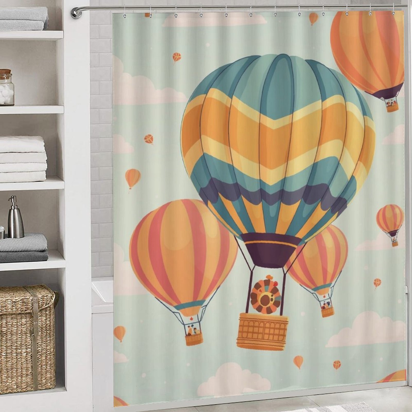 Shower Curtains Hot Air Balloon Bath Curtain Modern Simple Fabric