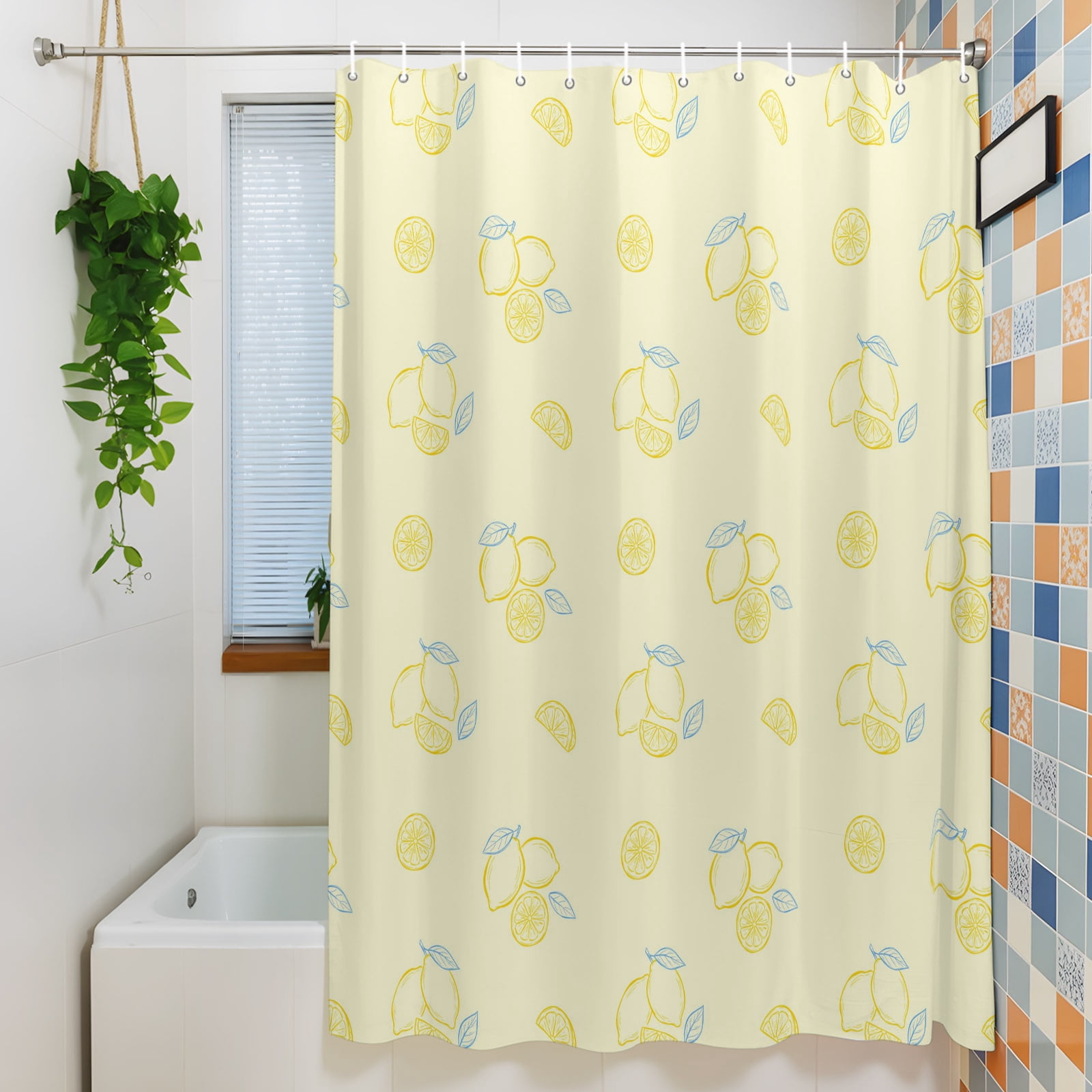 Shower Curtains Sets for Bathroom Decor Summer Fields Cute Lemons ...