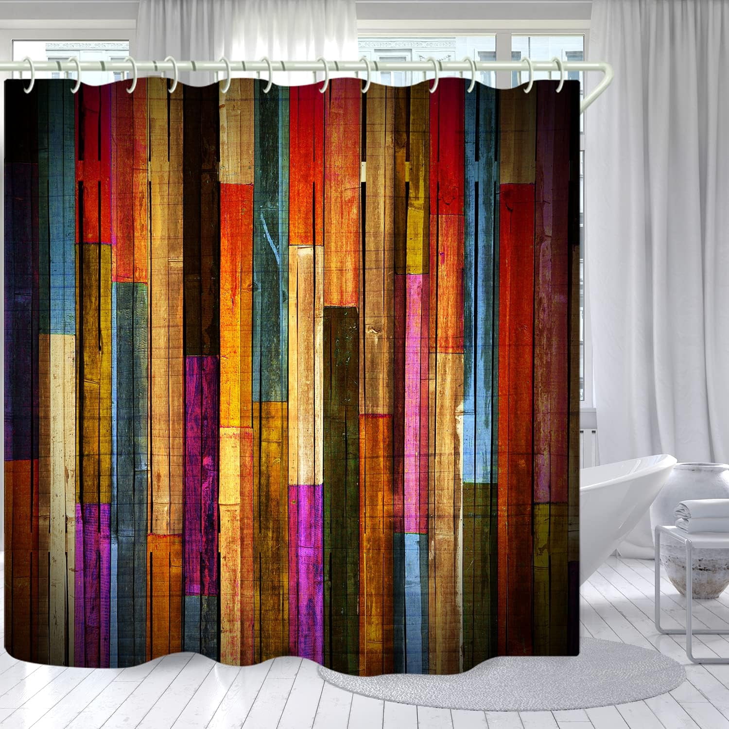 Shower Curtains Waterproof Polyester Fabric,Large Width Bright ...