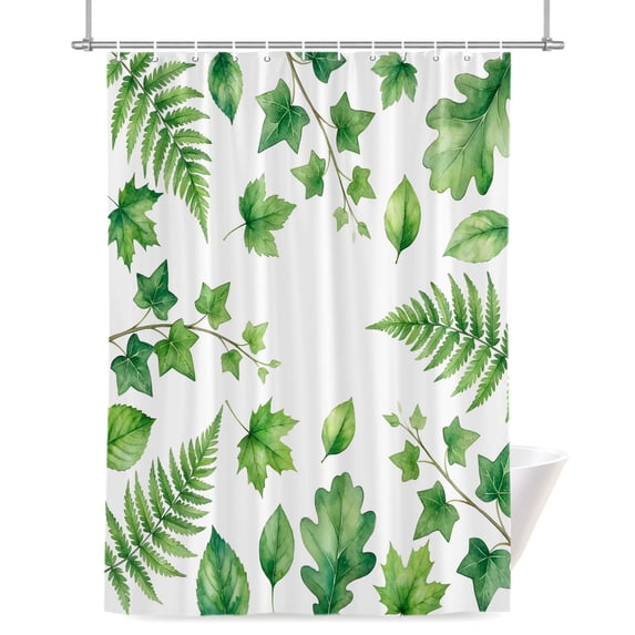 Shower Curtains for Bathroom-60"x72",Watercolor Green Botanical Leaves ...