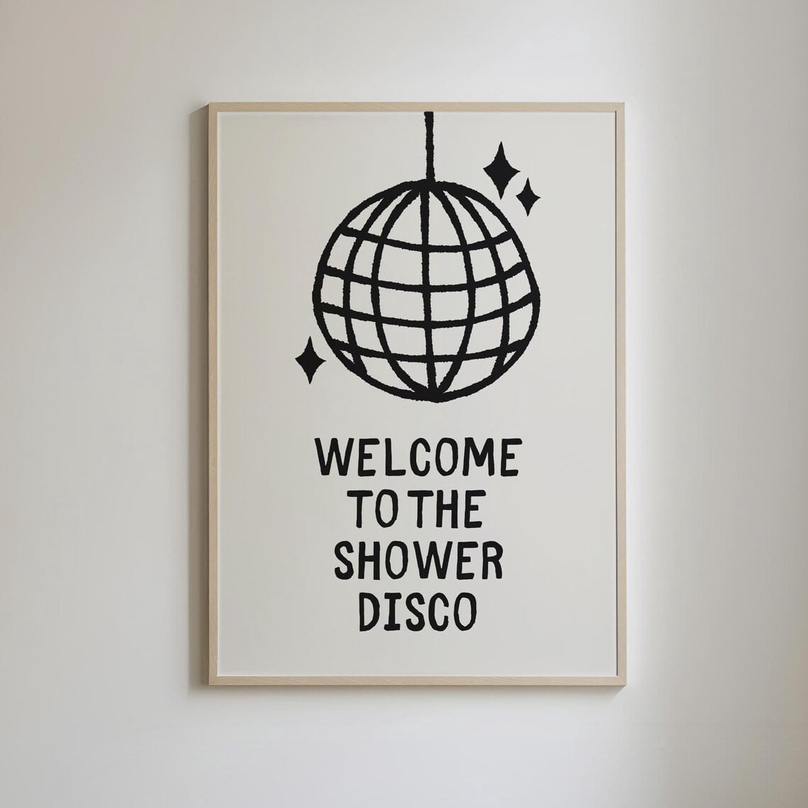Shower Disco, Cute Bathroom Decor, Retro Aesthetic Bathroom Wall Art ...
