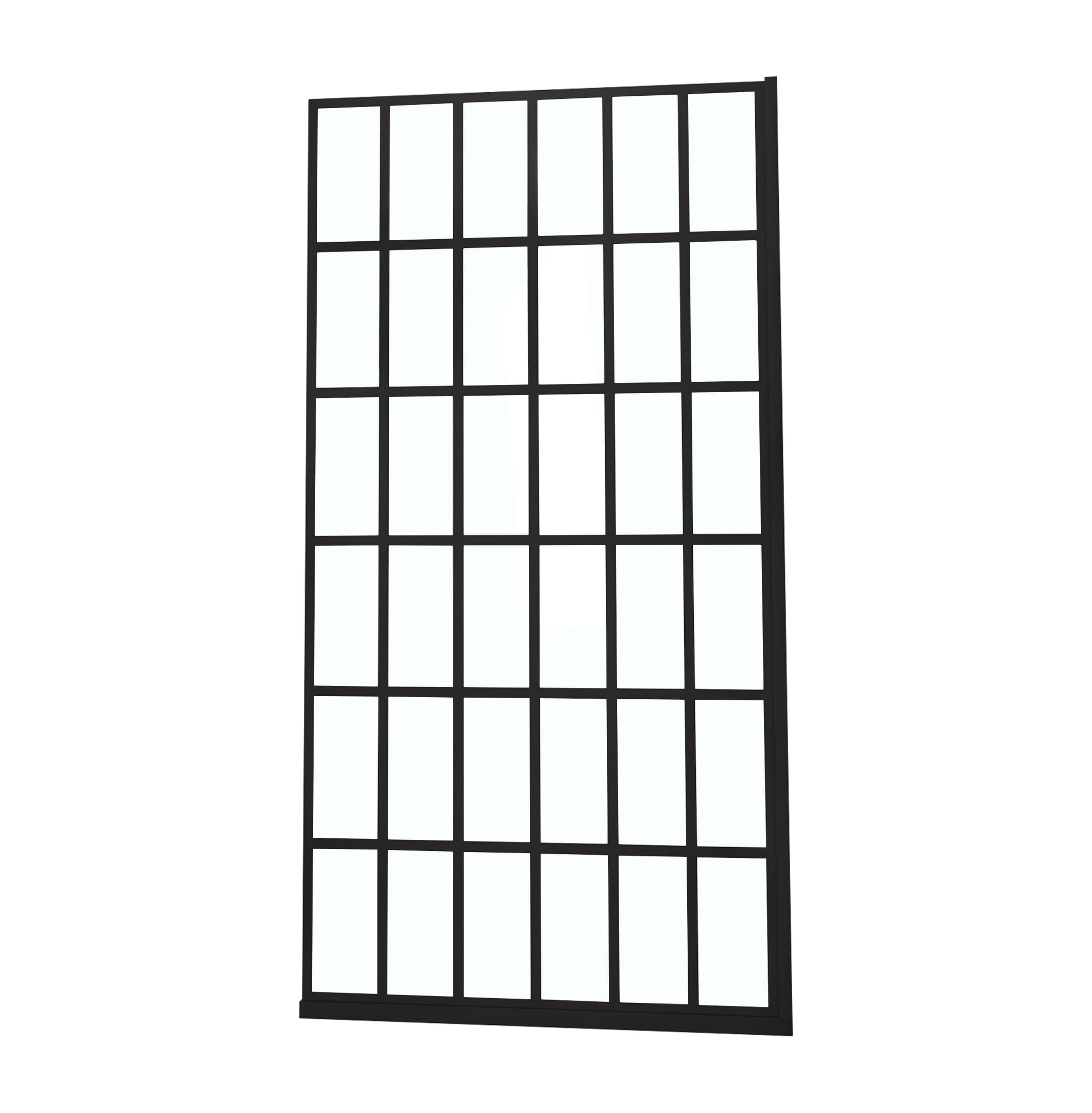 Shower Door 34x72 Frameless Fixed Panel, Matte Black - Single Glass ...