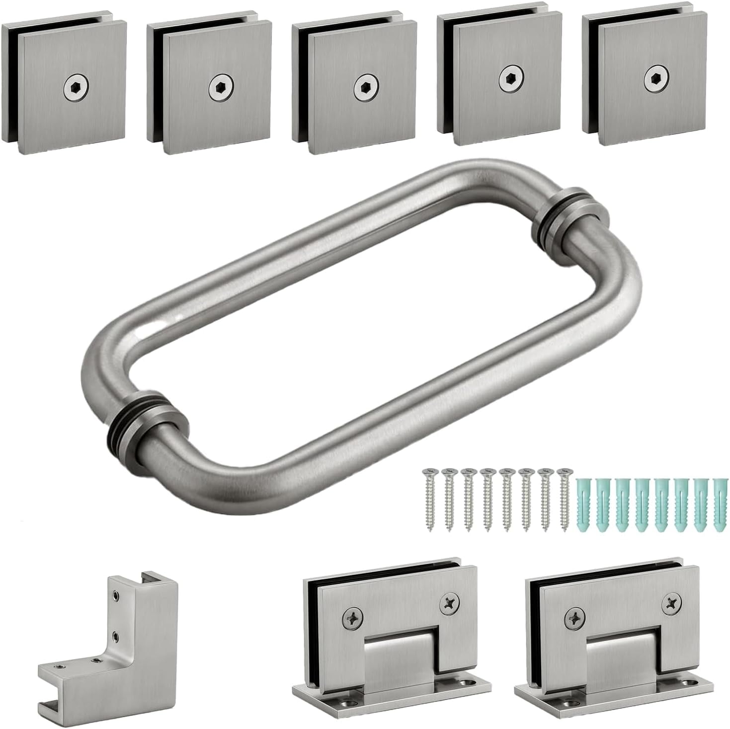 Shower Door Hardware Kit Frameless Swing Hinged Corner Shower Enclosure ...