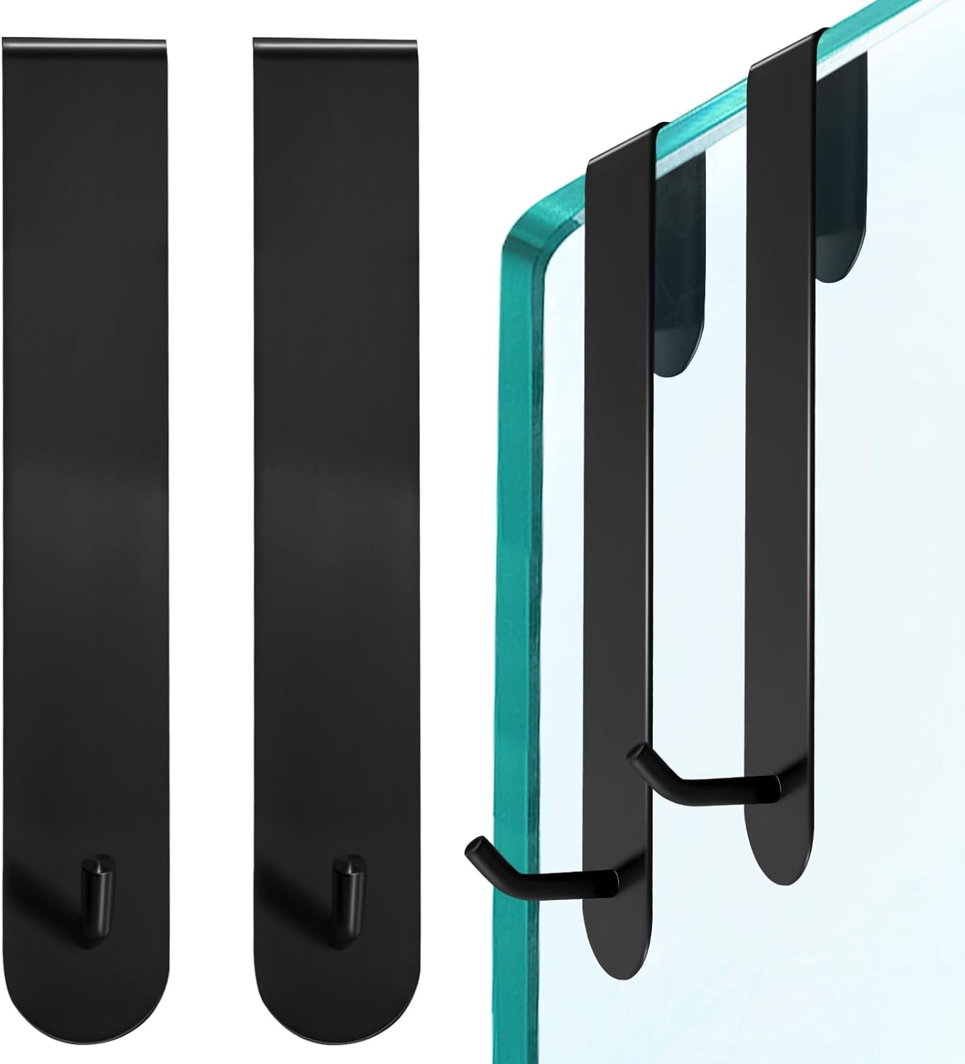 Shower Door Hooks,Over The Glass Door Hanger for Bathroom Bathrobe ...