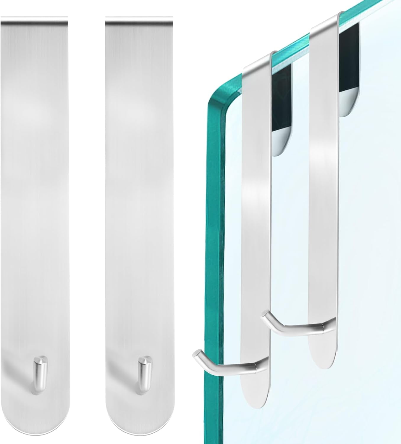 Shower Door Hooks,Over The Glass Door Hanger for Bathroom Bathrobe ...