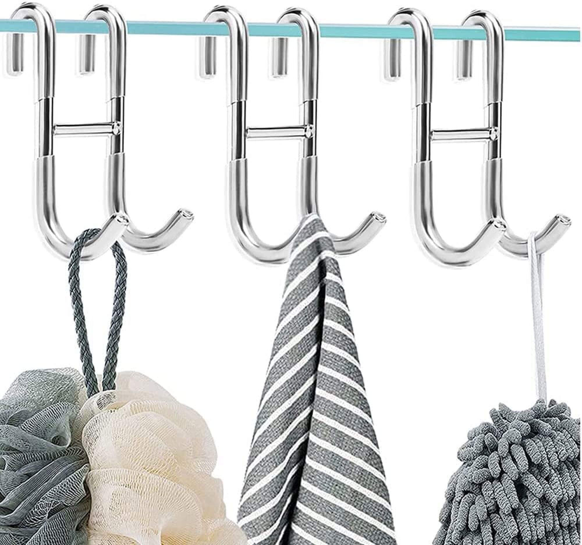 Shower Door Hooks SUS 304 Stainless Steel S Hooks Bathroom Frameless ...