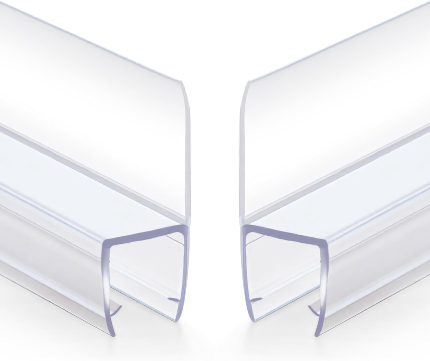 Shower Door Seal Strip 2PCS, PVC Clear Seal Strip Thick Frameless Glass ...