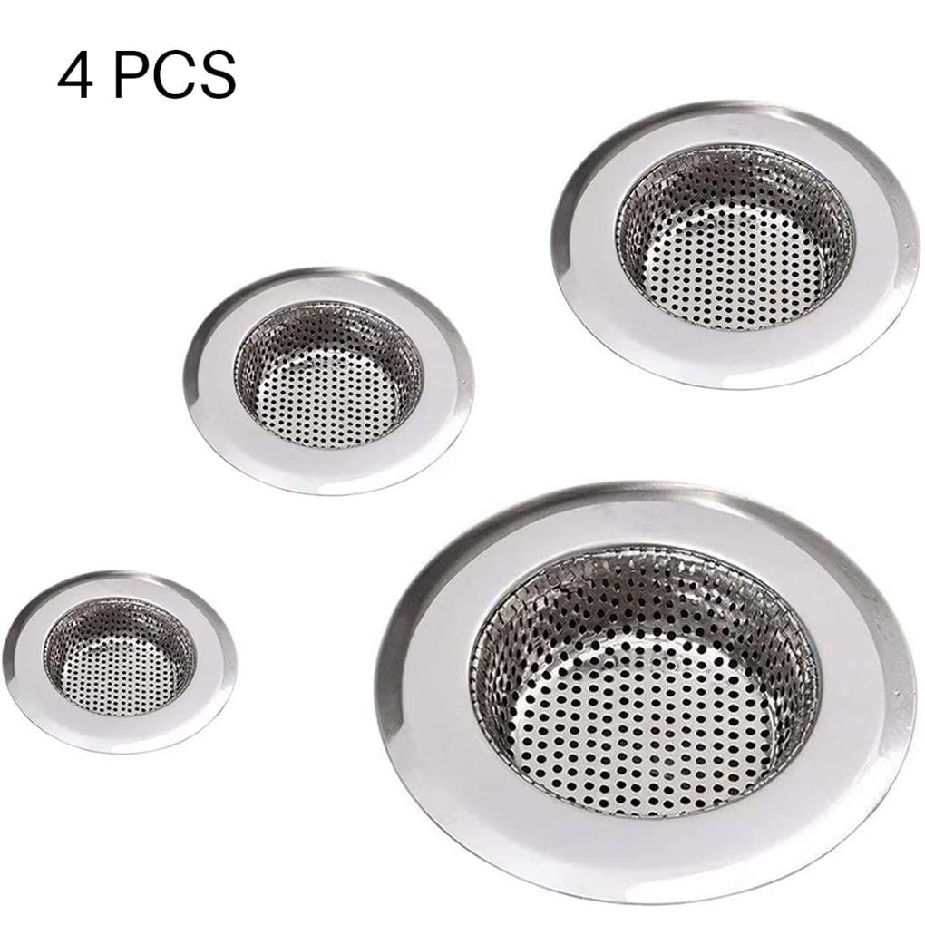 Kitchen Strainers 4Pcs Stainless Filter Bathtub Screen Drain Anti ...