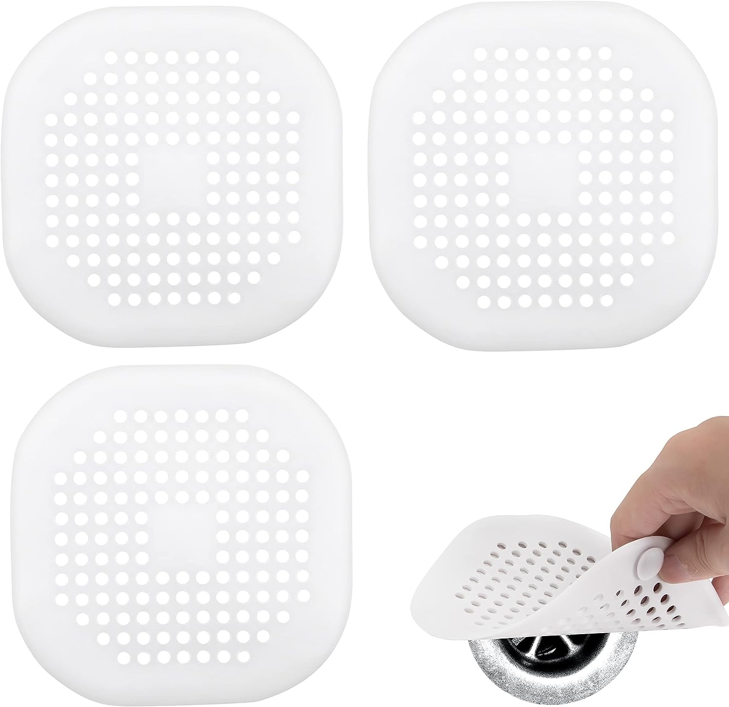 Shower Drain Covers,Silicone Tube Drain Hair Catcher Stopper for ...