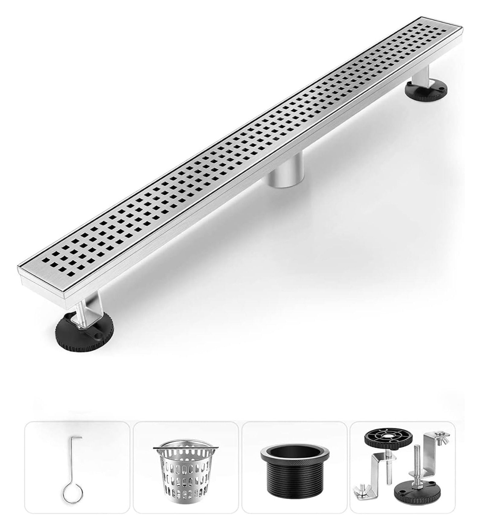 Shower Drain, Shower Drain 42 Inch(Brushed ),Modern 304 Stainless Steel ...