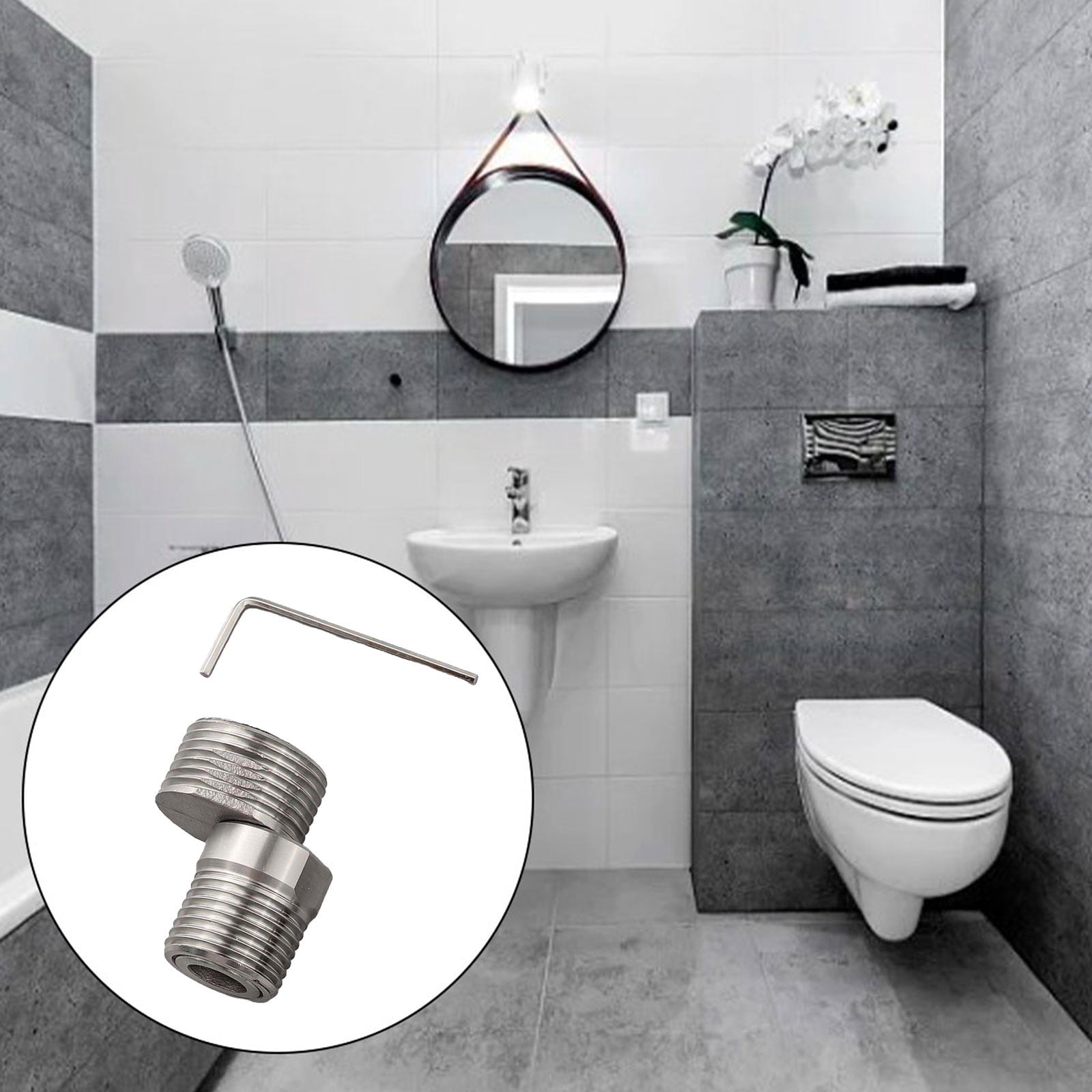 Shower Faucet Adapter 360 Degree Adjustable Angled Curved Base Wall ...