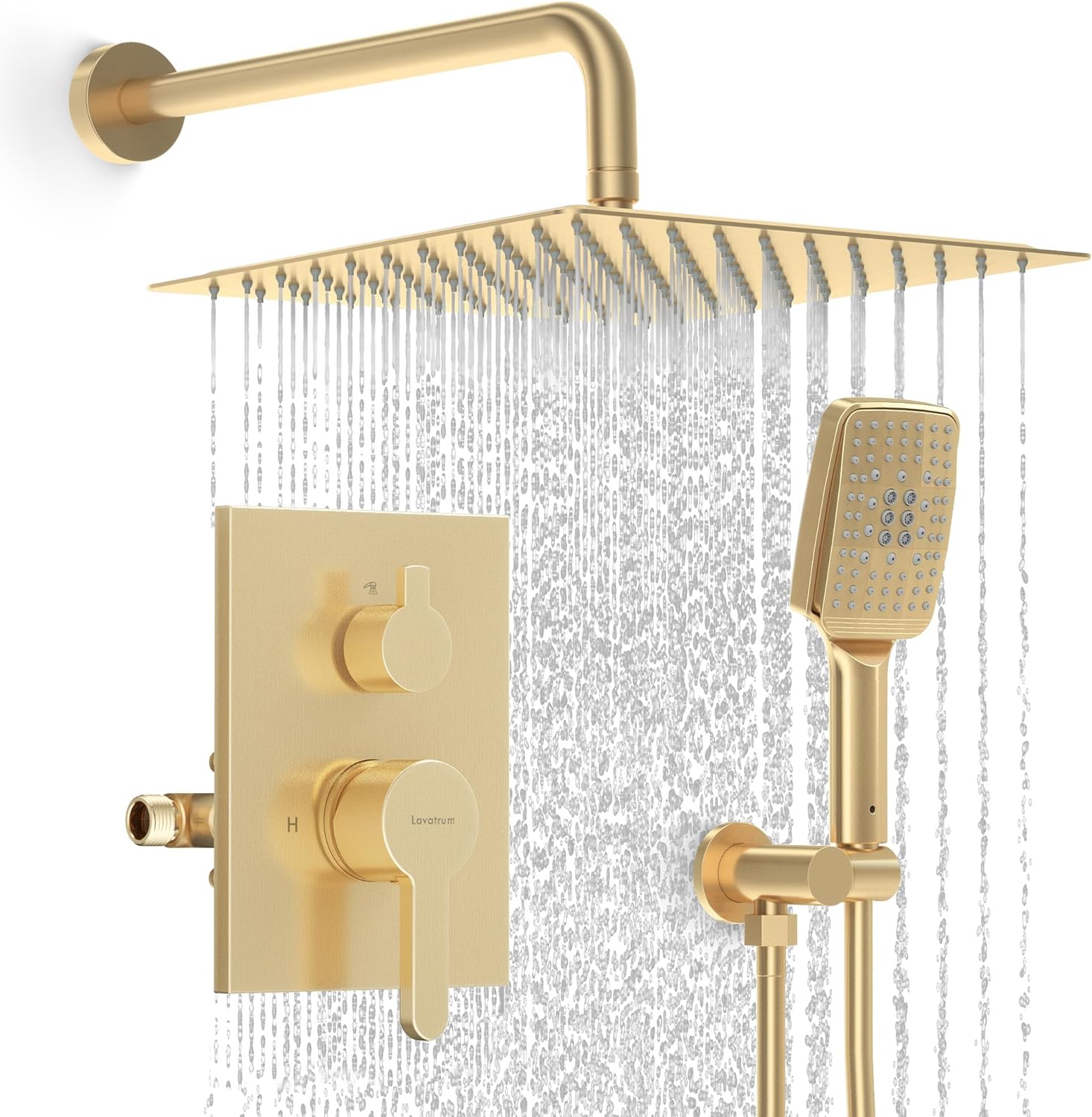 Shower Faucet Set - 12 Inches Rain Shower System with 6 Function ...