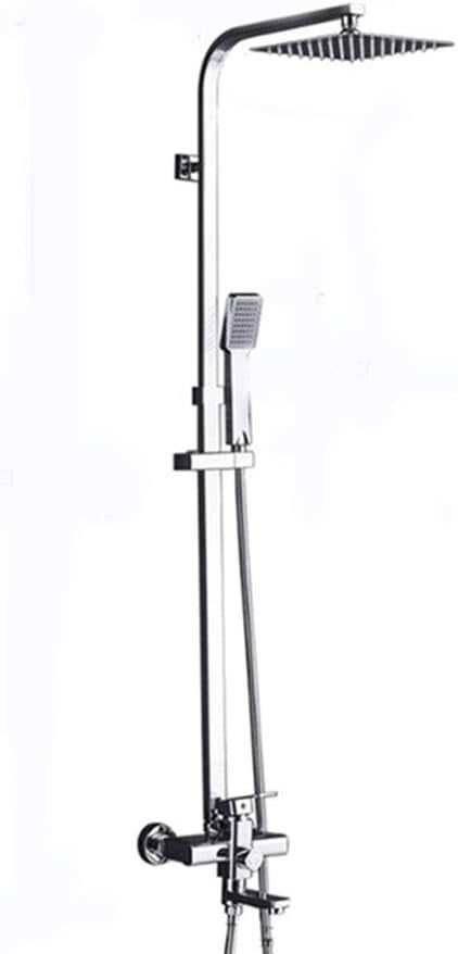 Shower Faucet Set Exposed Chrome Shower System with Rainfall Shower ...